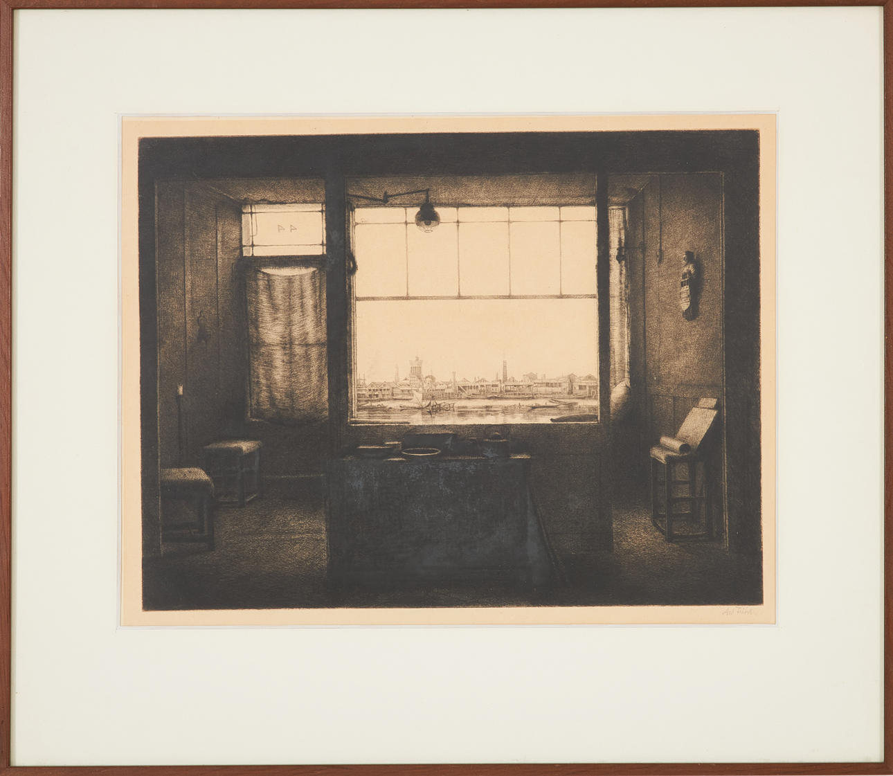 AXEL FRIDELL. "Old Studio", torrnålsgravyr, signerad. Konst - Grafik ...