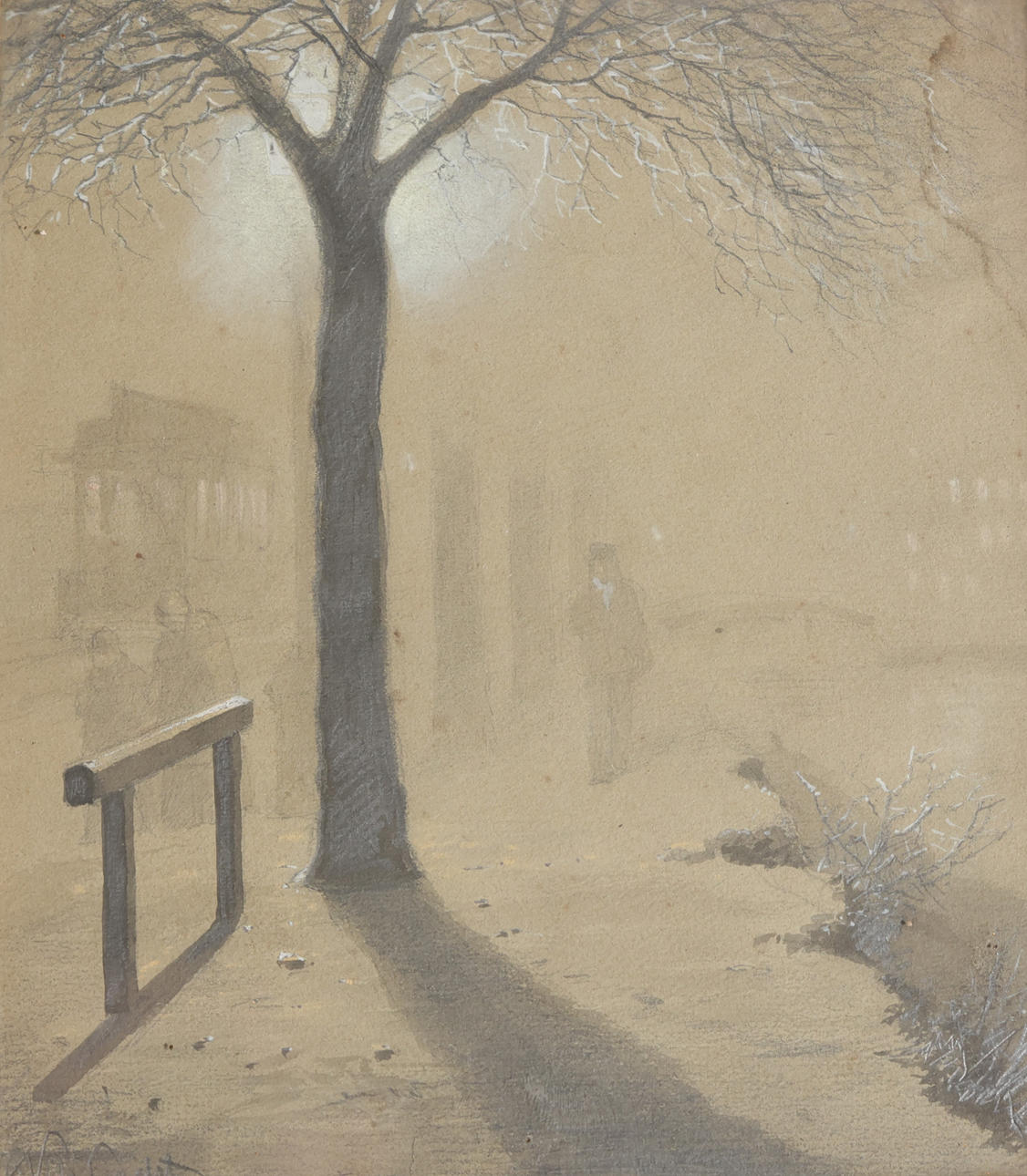 VILHELM PACHT (F. KØBENHAVN 1843, D. HOLTE 1912). Akvarell, parti från ...
