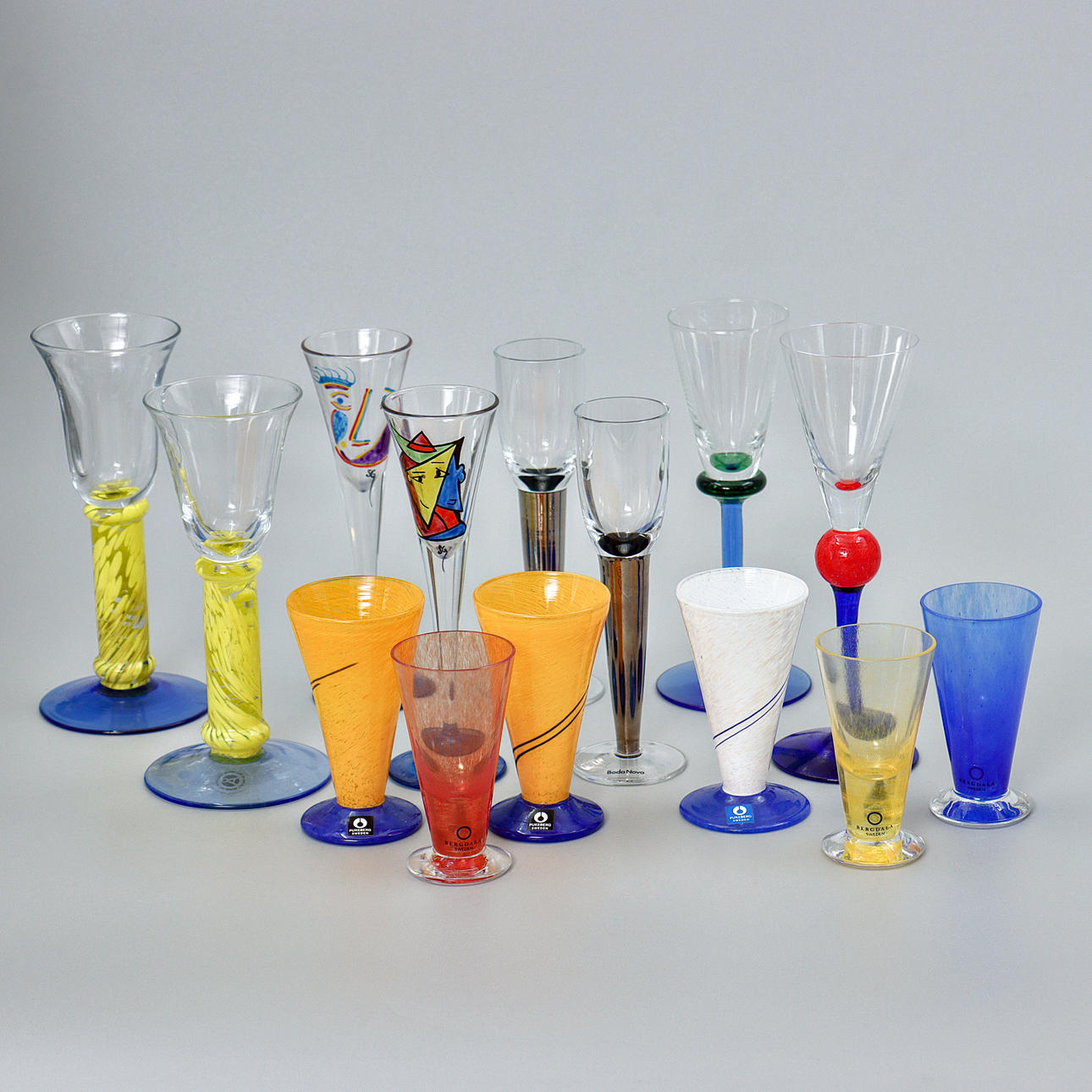14 SNAPSGLAS, BODA NOVA, REIJMYRE, PUKEBERG, ANDÉNS GLASSTUDIO ...