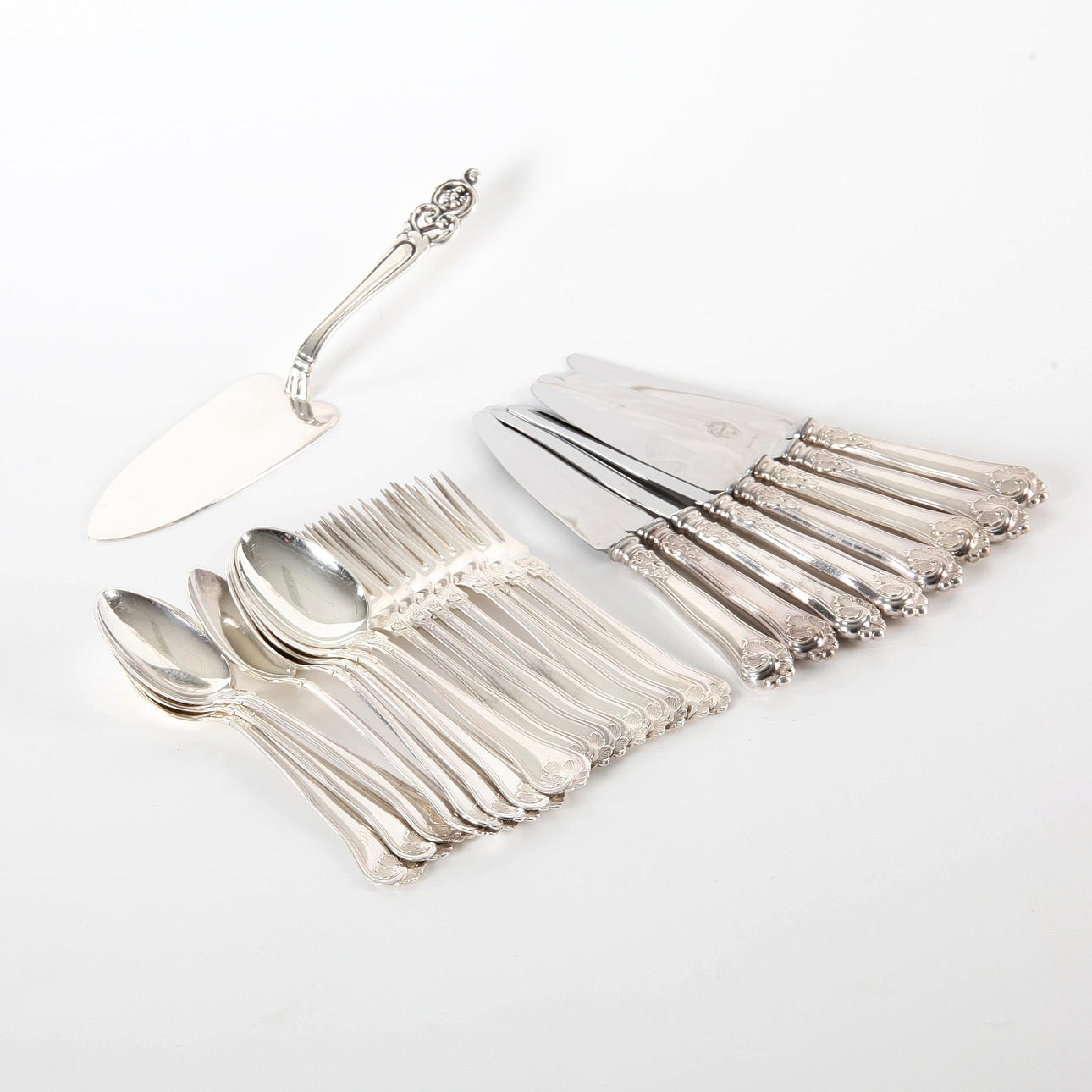 RUOKAILUVÄLINEET, 25 kpl, hopeaa, ”Sachsisk”, Cohr, Tanska, 1960-luku ...