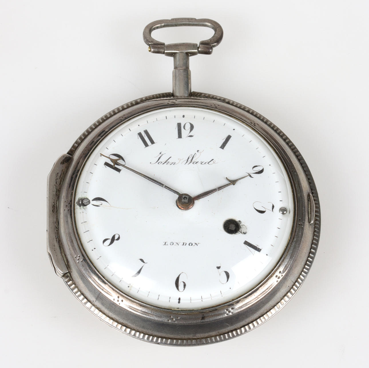 A pocket watch, silver, sk. “spider clock”, John Ward, London. 19th ...
