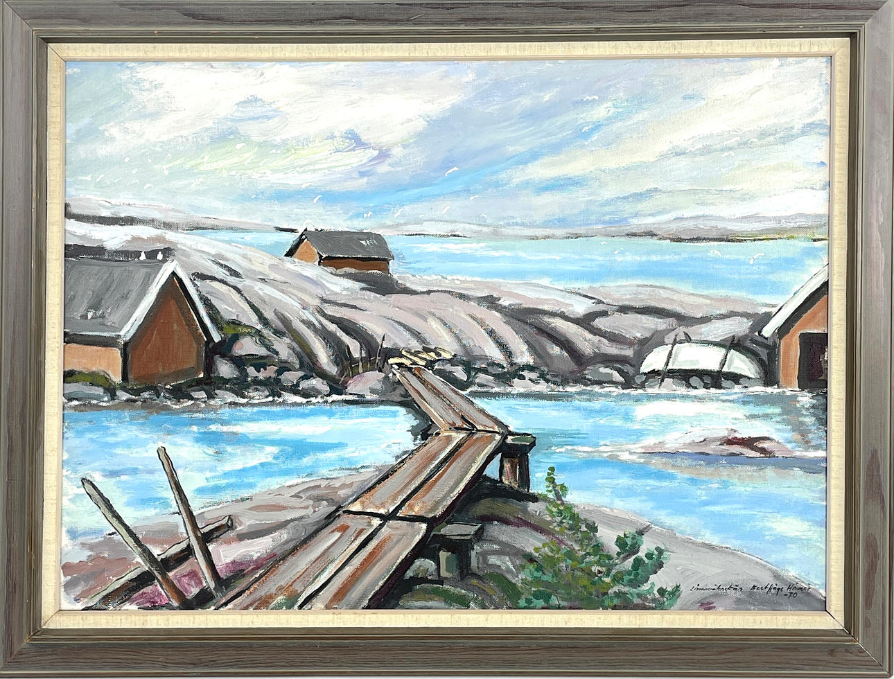 BERT-HÅGE HÄVERÖ. Olja på duk, "Långviksskär", signerad samt daterad ...