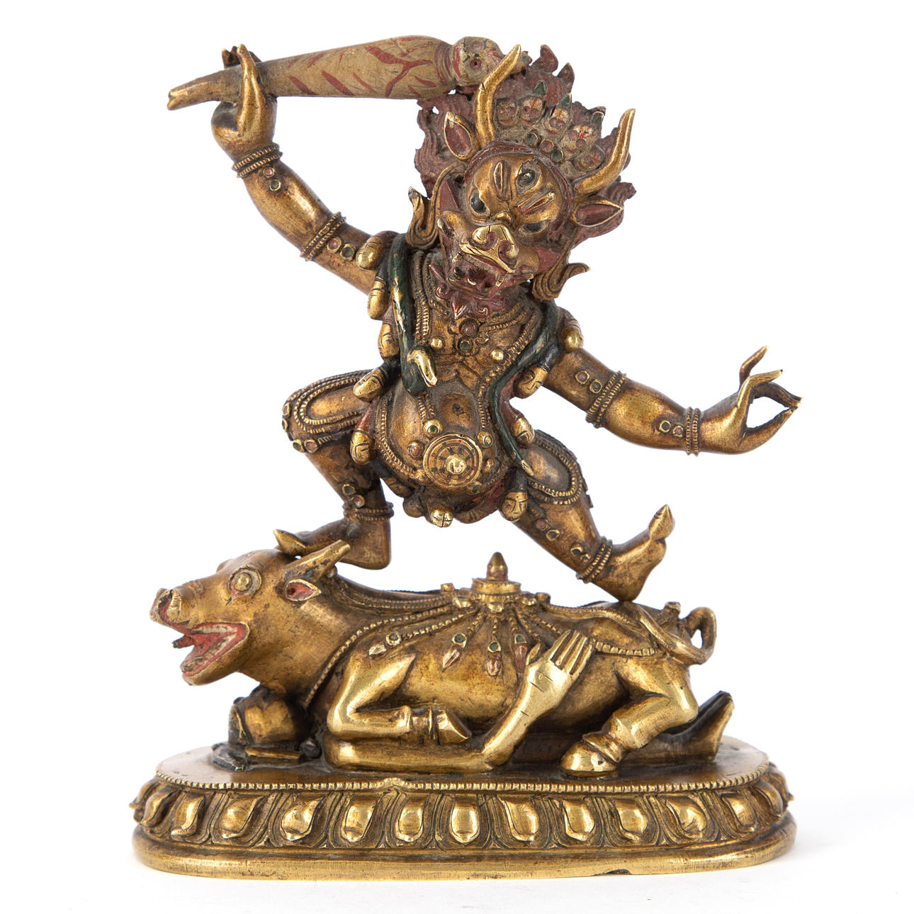 Bronze figure of Vajrabhairava/Rakta Yamari (Red Yamantaka), Tibet, 18 ...