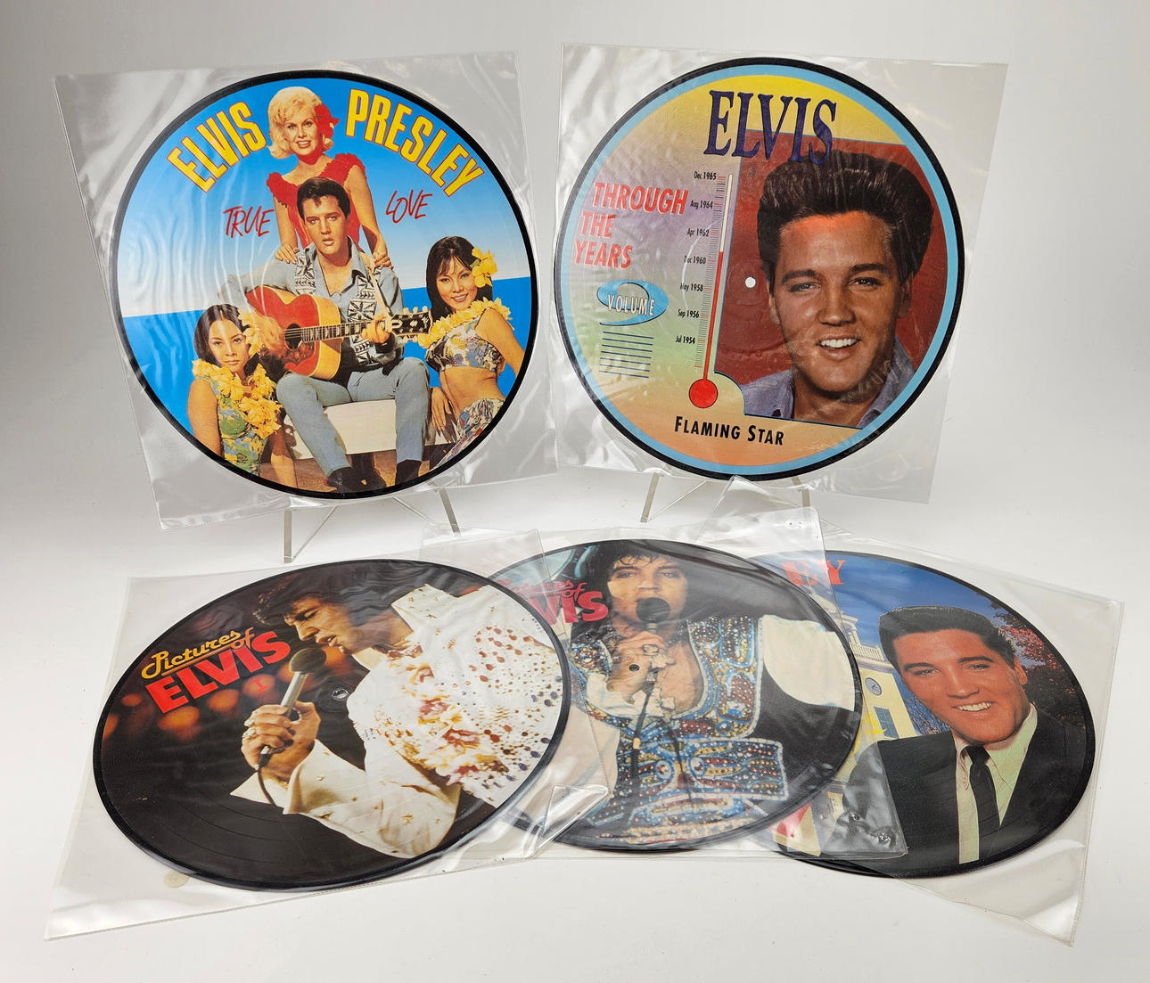 A set of five Elvis Presley vinyl picture discs. Collectables - Audio ...