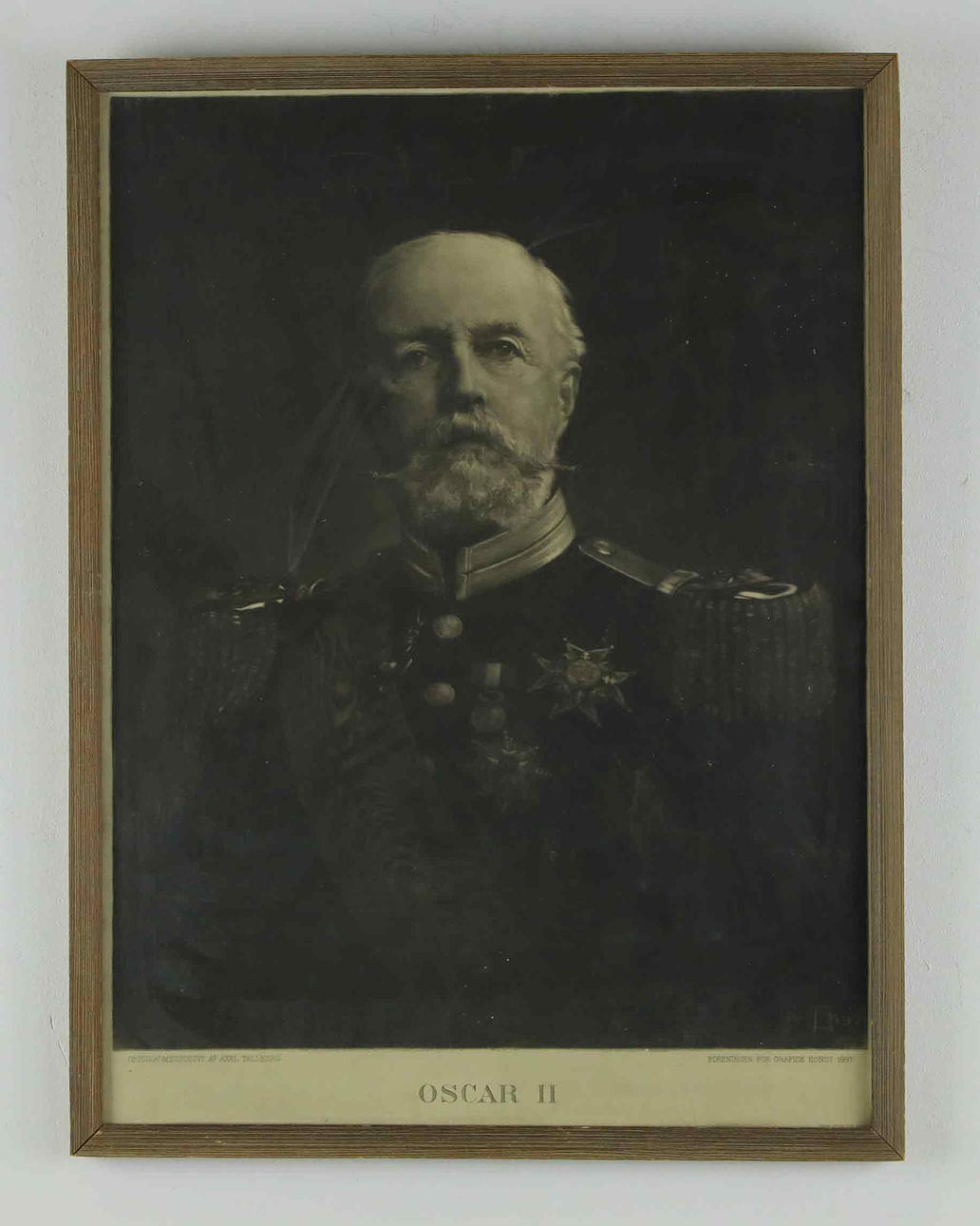 A KING'S PORTRAIT, King Oscar II, after original by Axel Tallberg, 1897 ...