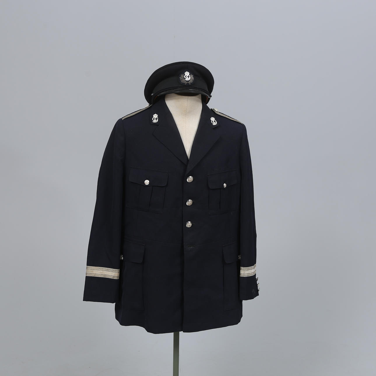 UNIFORM JACKET and SCREEN CAP, marked with Carl XVI Gustaf emblem ...