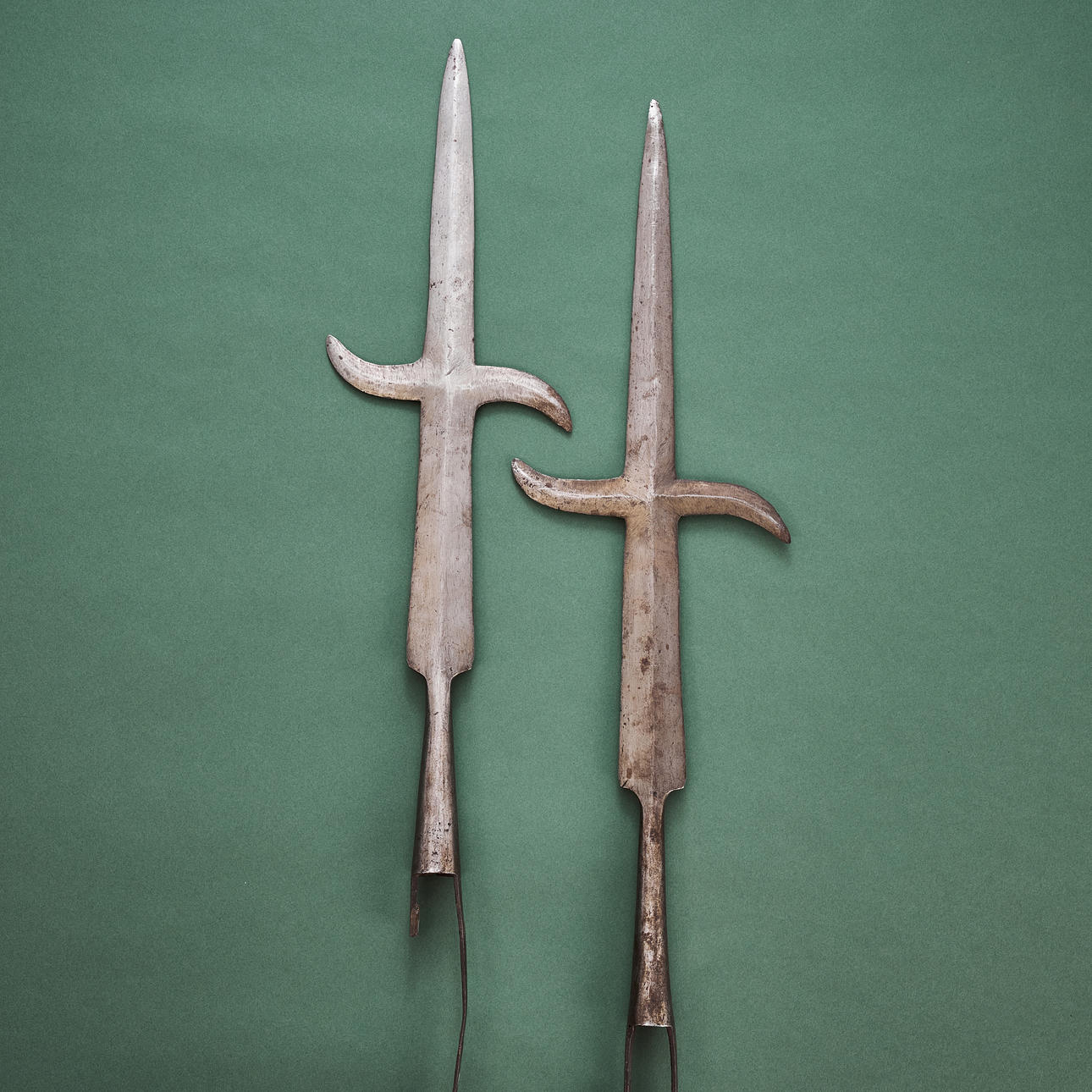 A pair of bardic necklaces, Swedish, pique with cross iron, designed ...