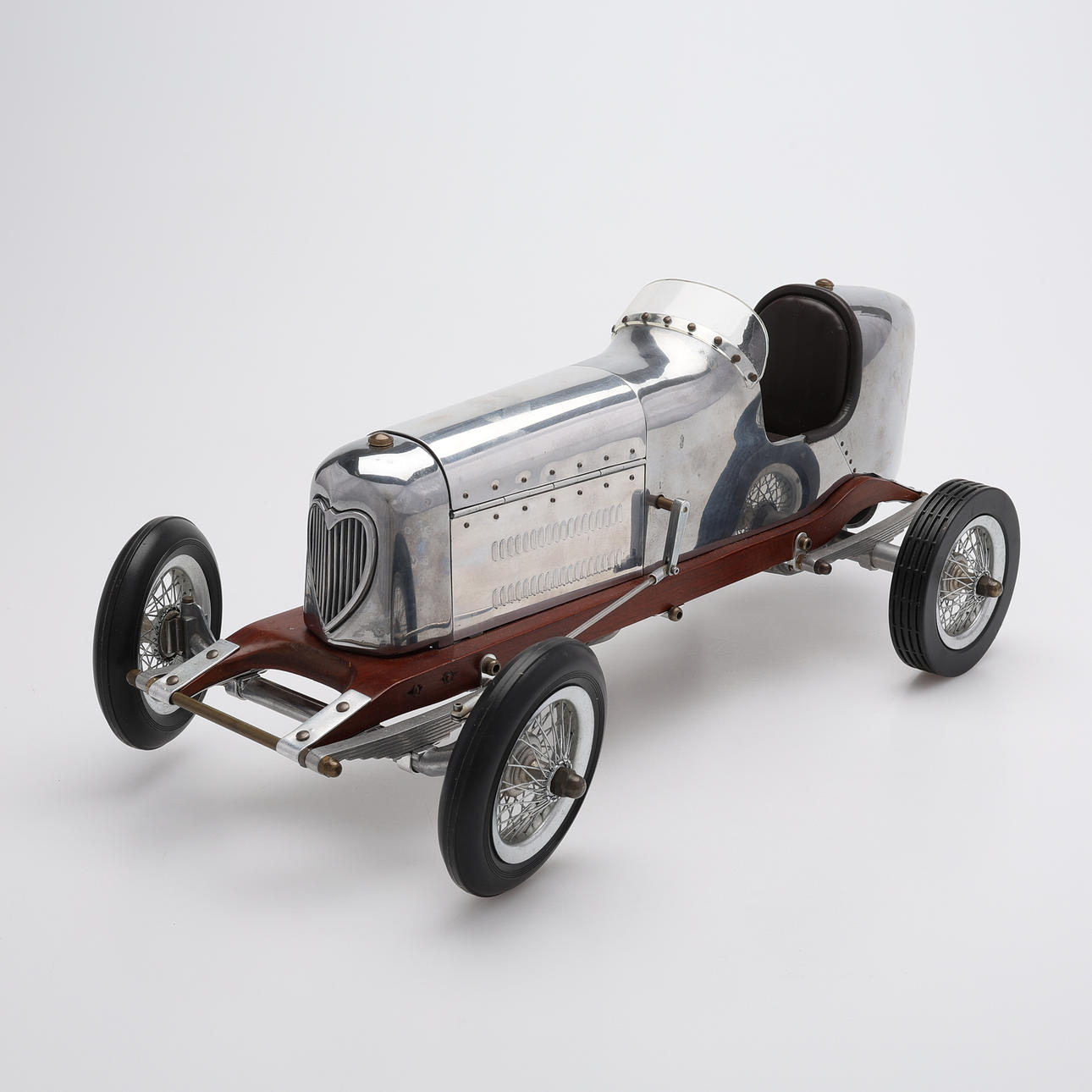 MODEL CAR, MAHOGANY & ALUMINUM, BANTAM MIDGET, AUTHENTIC MODELS, SCALE ...