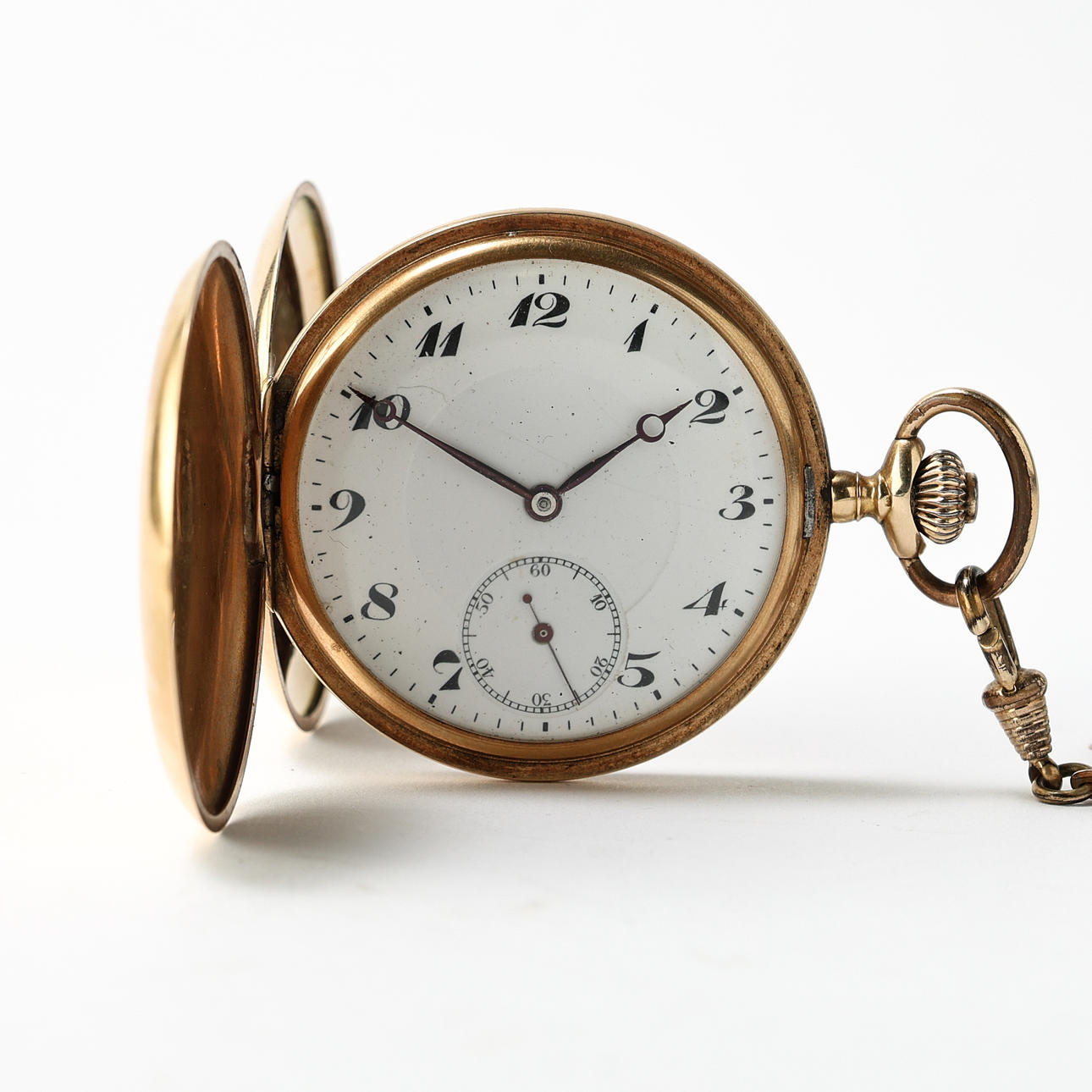 A Swiss pocket watch, savonette, 14K gold, hand-commissioned, anchor ...