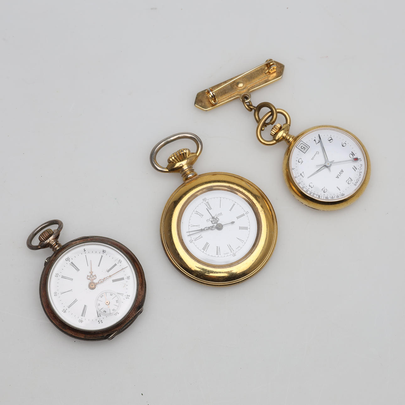POCKET WATCH 3 pieces, quartz and manual. Clocks & Watches - Pocket ...