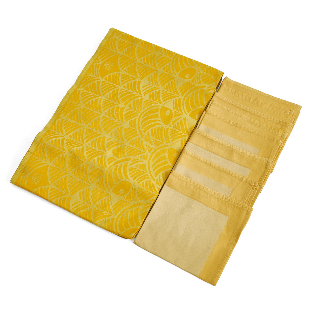 A set of 8 cotton “Easter cloth” tablecloths & napkins, designed by ...