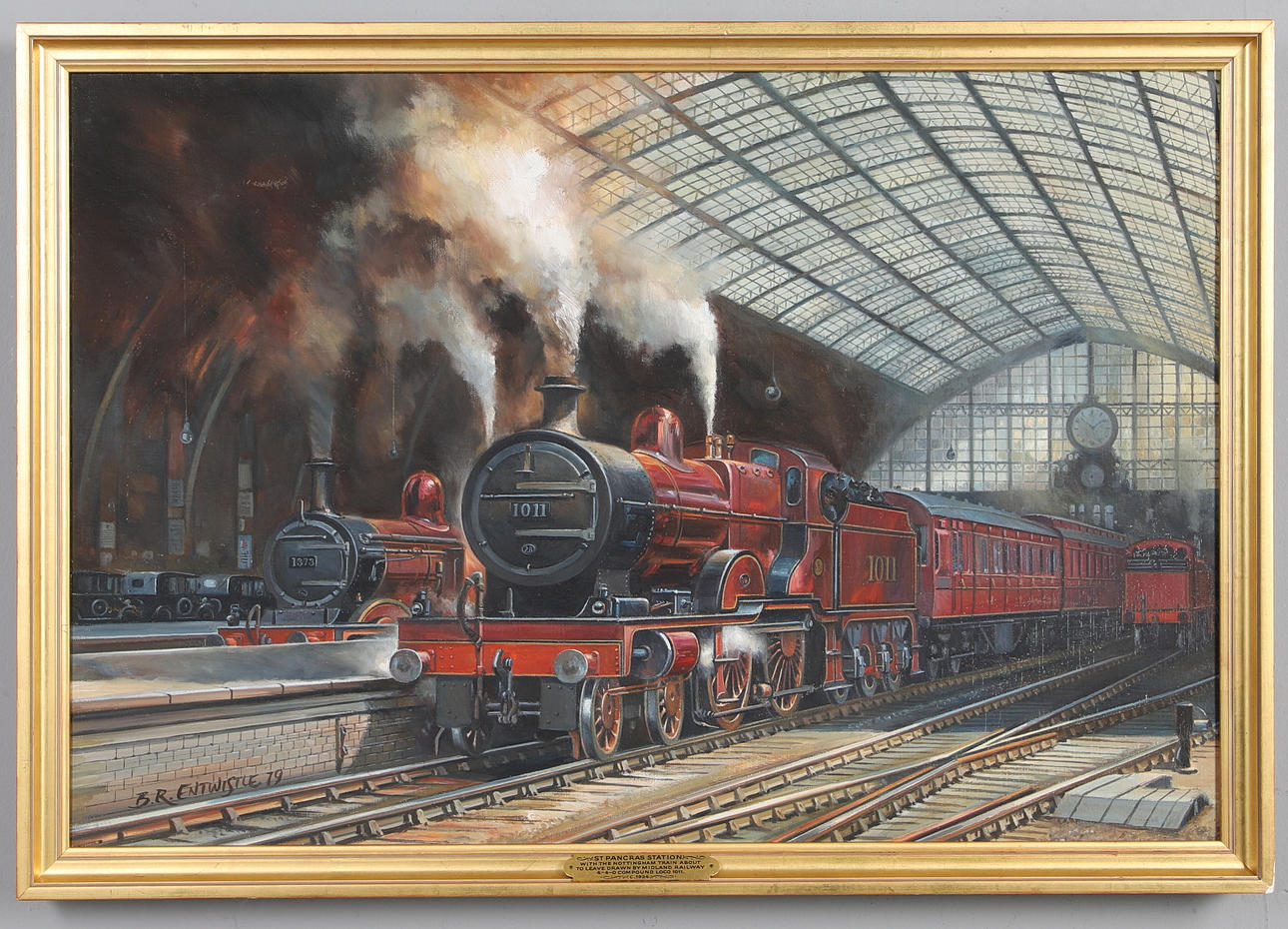 BRIAN RICHARD ENTWISTLE (B. 1939). «ESTACIÓN DE ST PANCRAS CON EL TREN ...