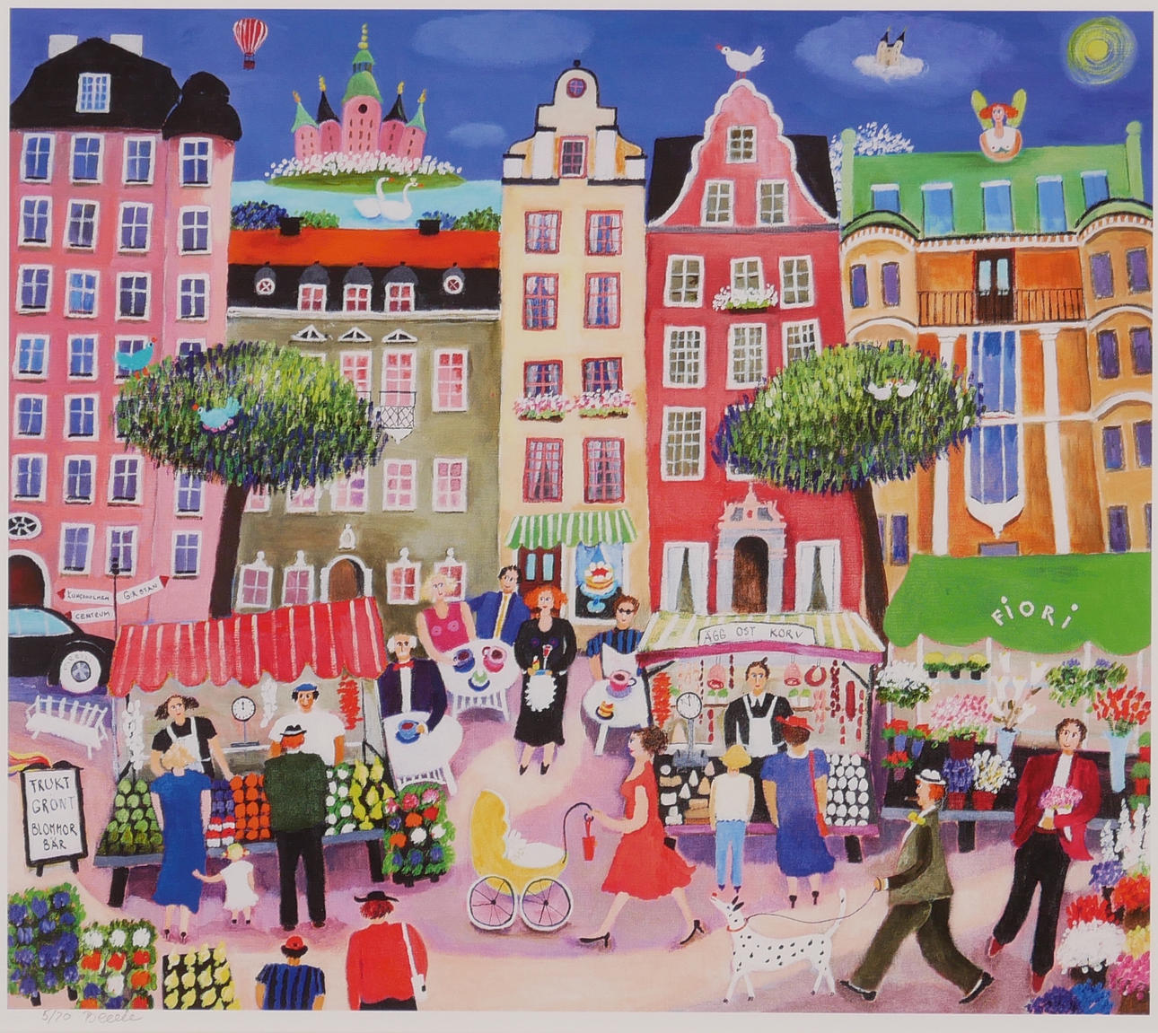 BESSIE JOHANSON. "Stockholm i mitt hjärta", giclee fine art, signerad ...