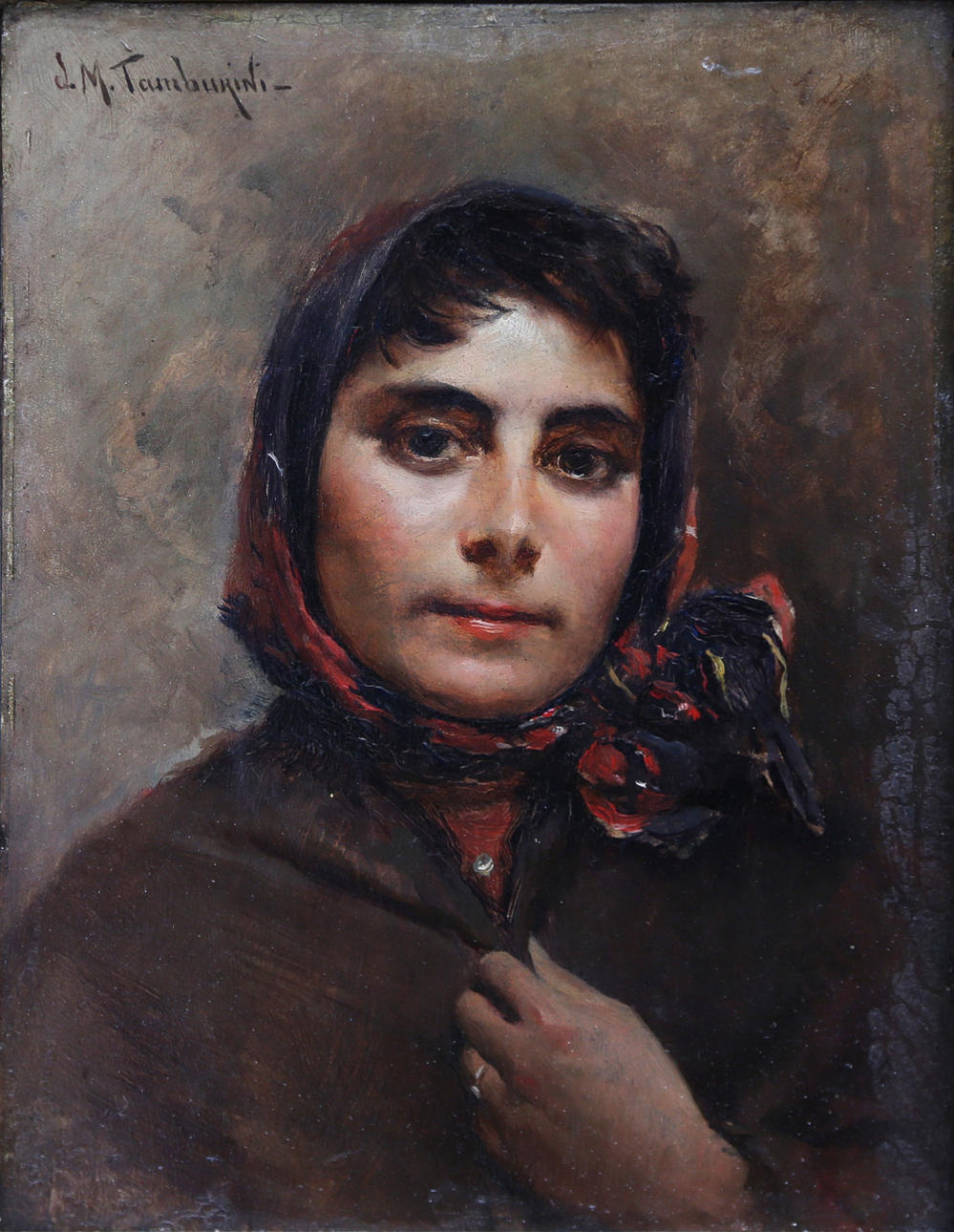 JOSEP MARIA TAMBURINI. En ung kvinna. Konst - Måleri - Auctionet