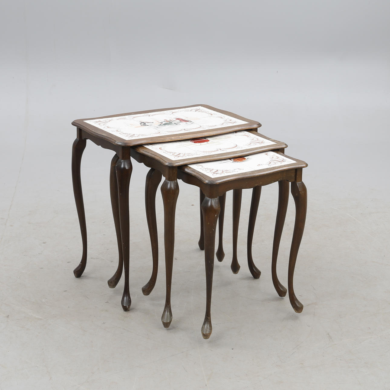 A rococo style set table, 20th century tiles. Furniture - Tables ...