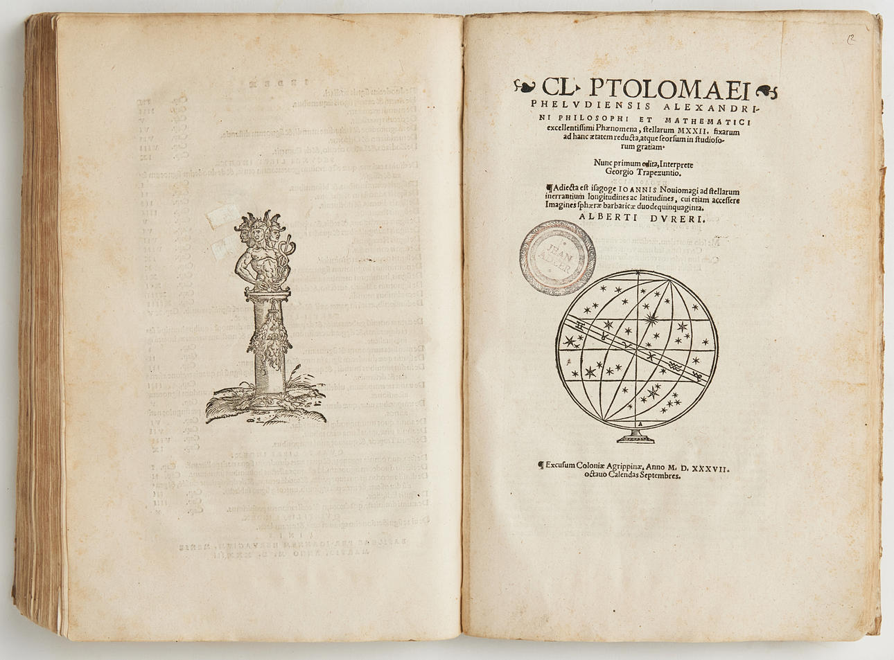 RARE WORK ON ASTRONOMY - PTOLEMAEUS, PHAENOMENA STELLARUM, 1537 with ...