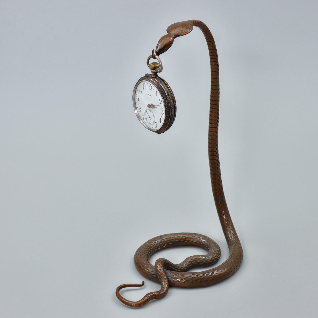 POCKET WATCH “COBRA” PATINATED BRASS WITH POCKET WATCH “SEELAND”, CA ...