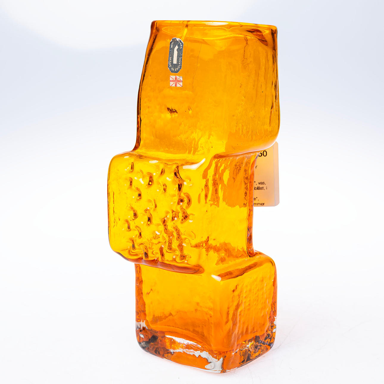 GEOFFREY BAXTER. ”Drunken Bricklayer”, vas, glas, formblåst, i färgen ...