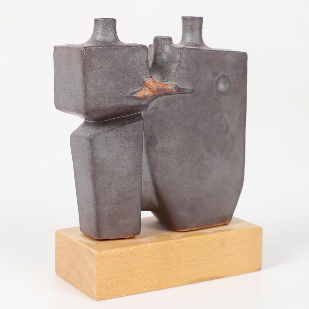 CLAES THELL. Skulptur, "Vision", stengods, Lions club, signerad. Konst ...
