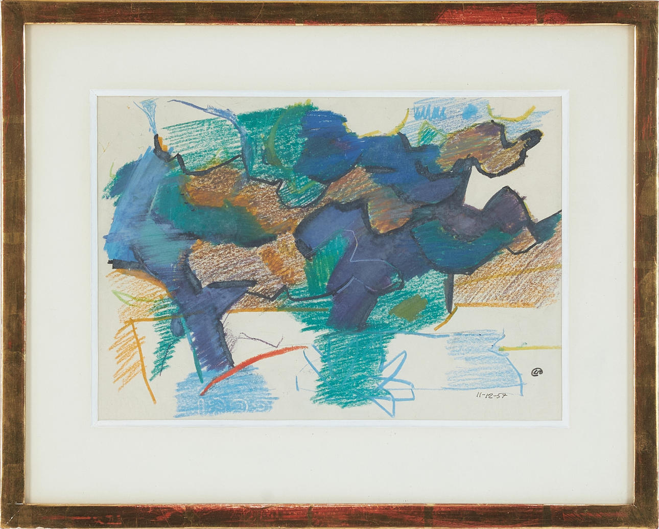 LENNART ROHDE. “Tree II” composition, monogram signed and dated 11-12 ...