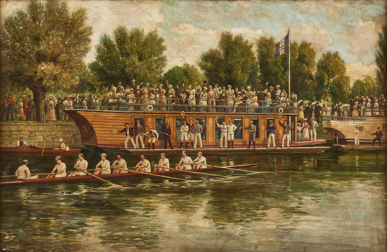 JOHN FULLEYLOVE (ENGLAND 1845-1908). The rowing race. Konst - Måleri ...