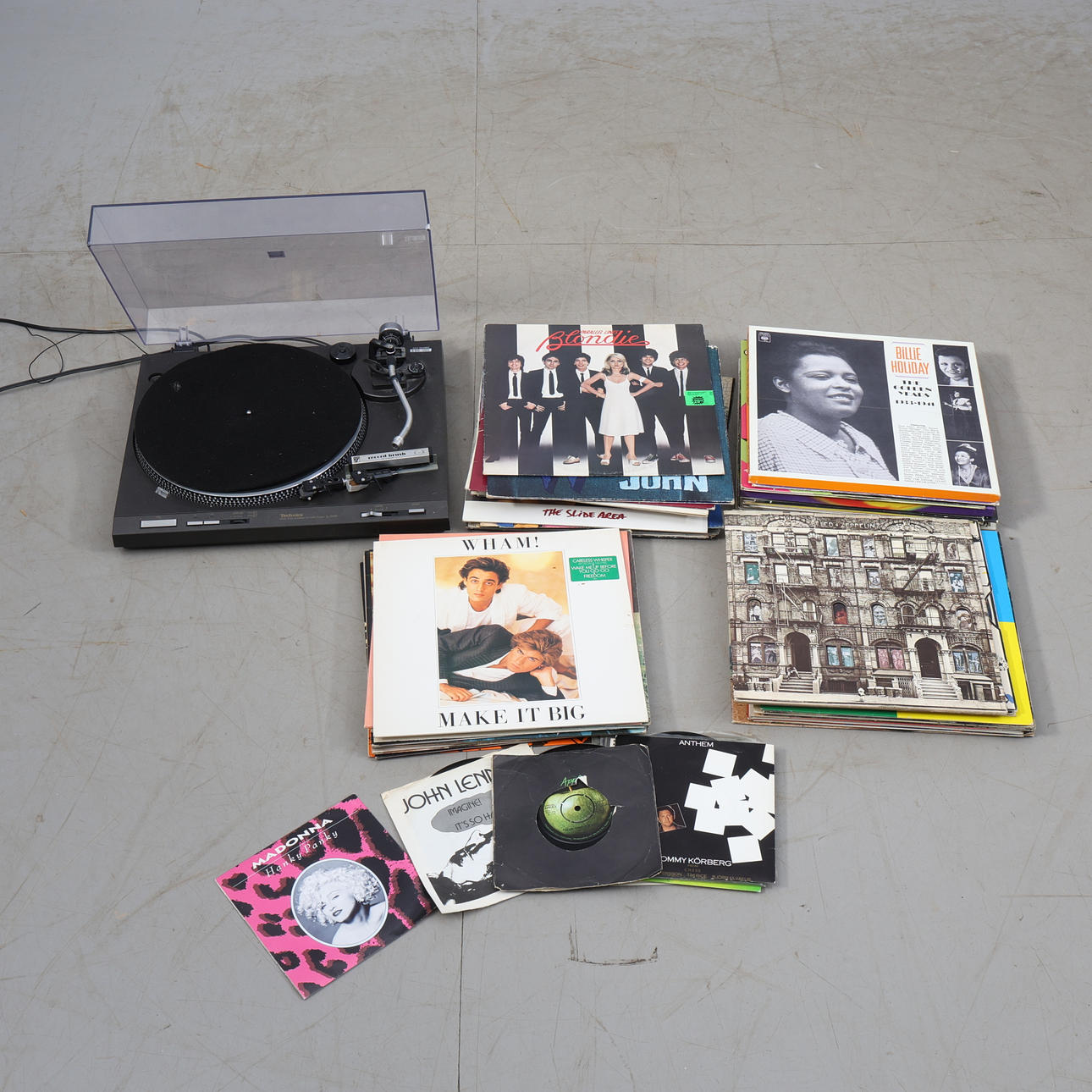SKIVSPELARE & LP SKIVOR, Technics SL-D 202, parti skivor. Övrigt ...