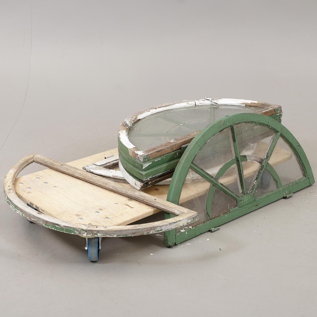 A set of seven crescent shaped window frames, first half of the 20th ...