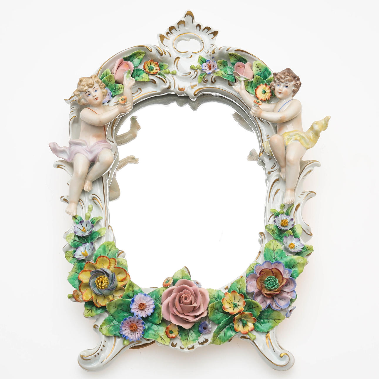 SPEGEL, porslin, Dresden, Tyskland. Speglar - Auctionet