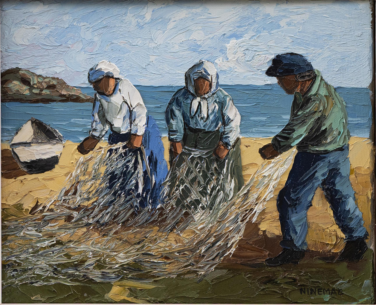 BORIS NINEMAE. “After the fishing trawl”, oil on canvas, signed. Art ...