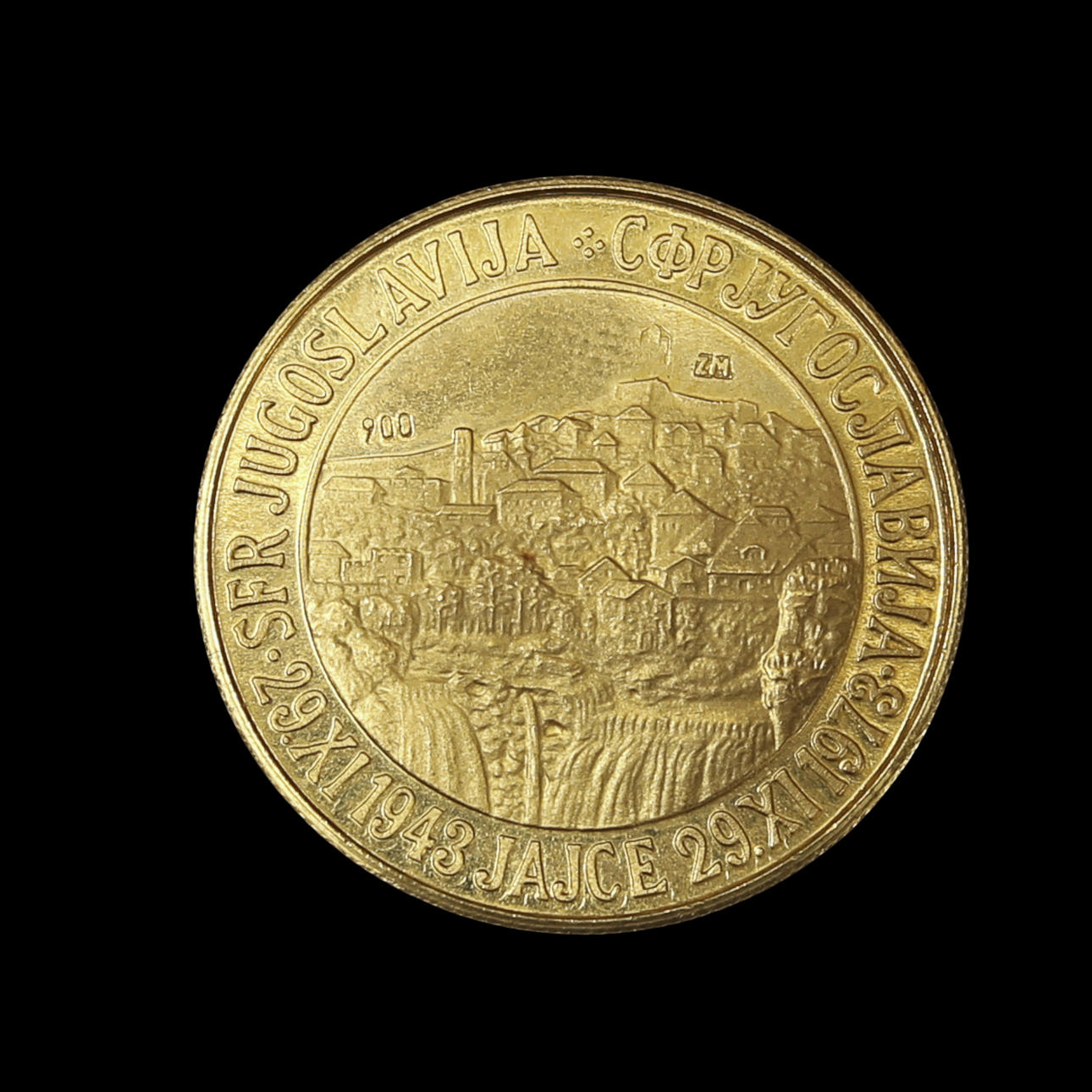 A gold commemorative coin of Yugoslavia, Josip Broz Tito, gold 21.6K ...