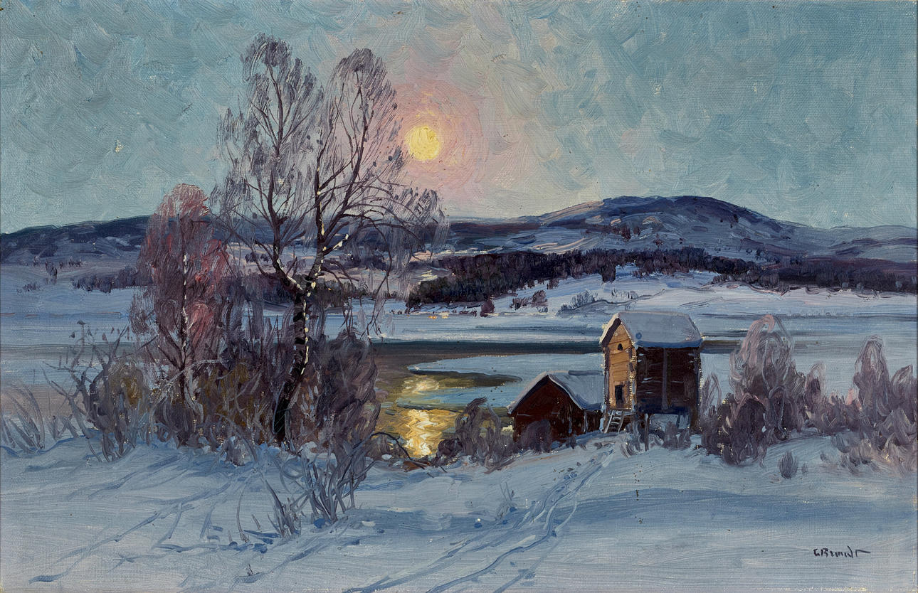 CARL BRANDT (1852-1930). Nordic winter landscape, signed C. Brandt, oil ...
