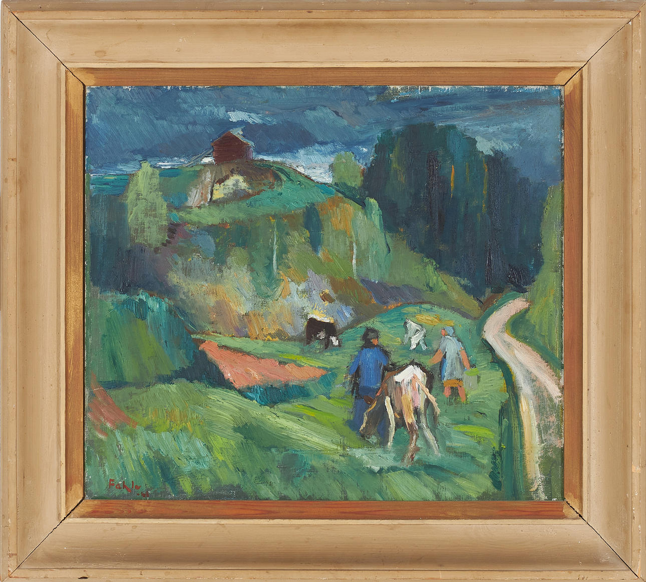 GUSTAF ADOLF FAHLE. “Hjuken, Västerbotten”, oil on panel, signed and ...