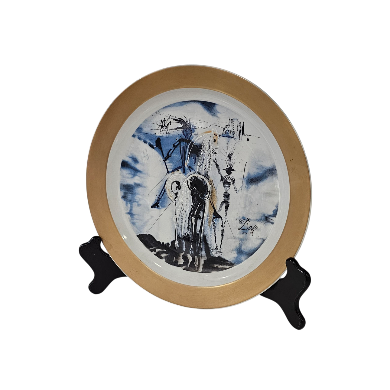 AFTER SALVADOR DALÍ. “The Dalinian Horses”, porcelain dish, numbered E ...