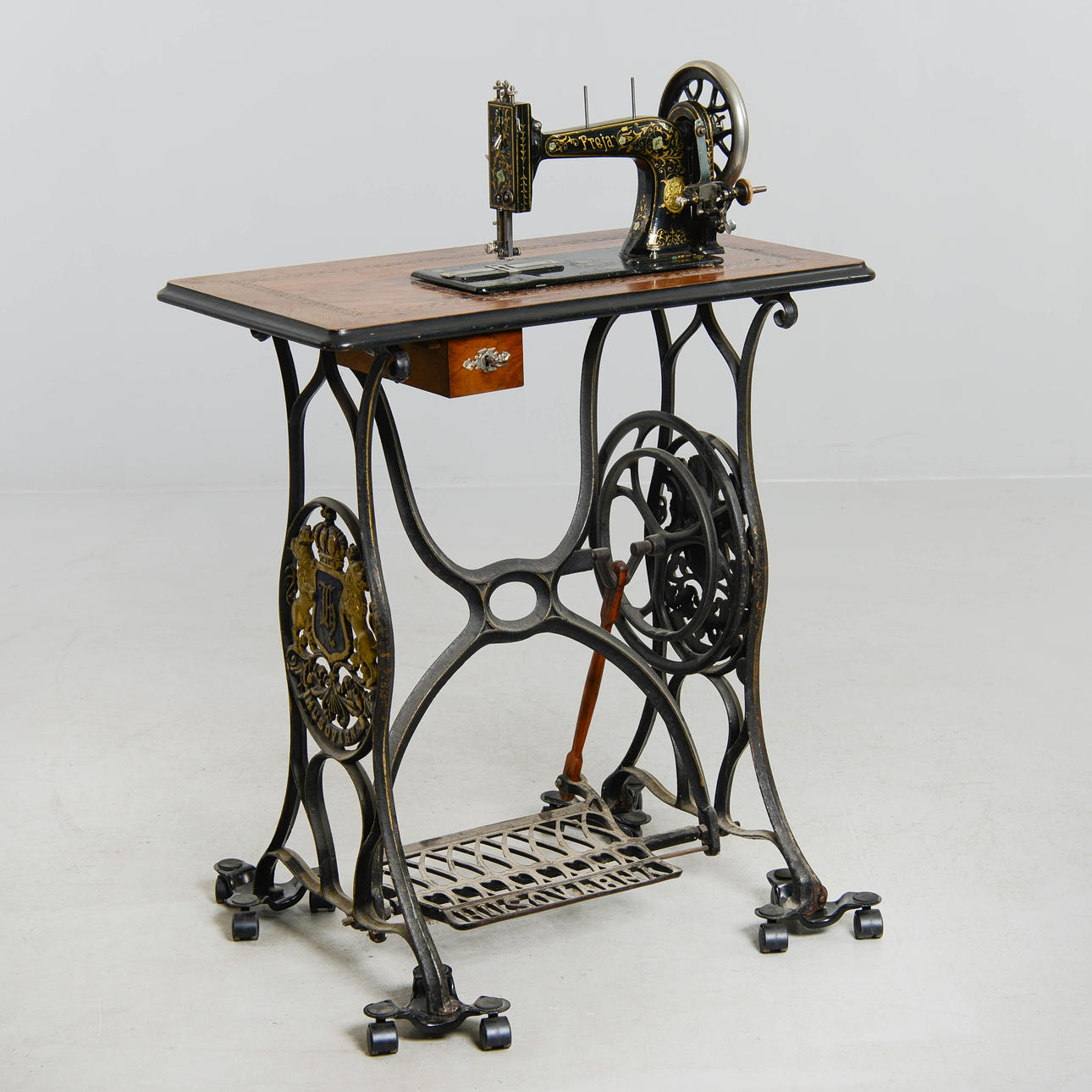 A sewing machine, “Freja”, Husqvarna, model in production from 1883 ...