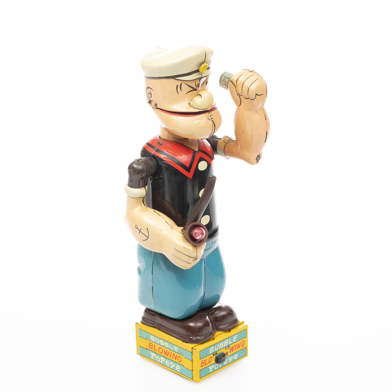 BUBBLE BLOWING POPEYE, litograferad plåt, Line Mar, Japan omkring 1960 ...