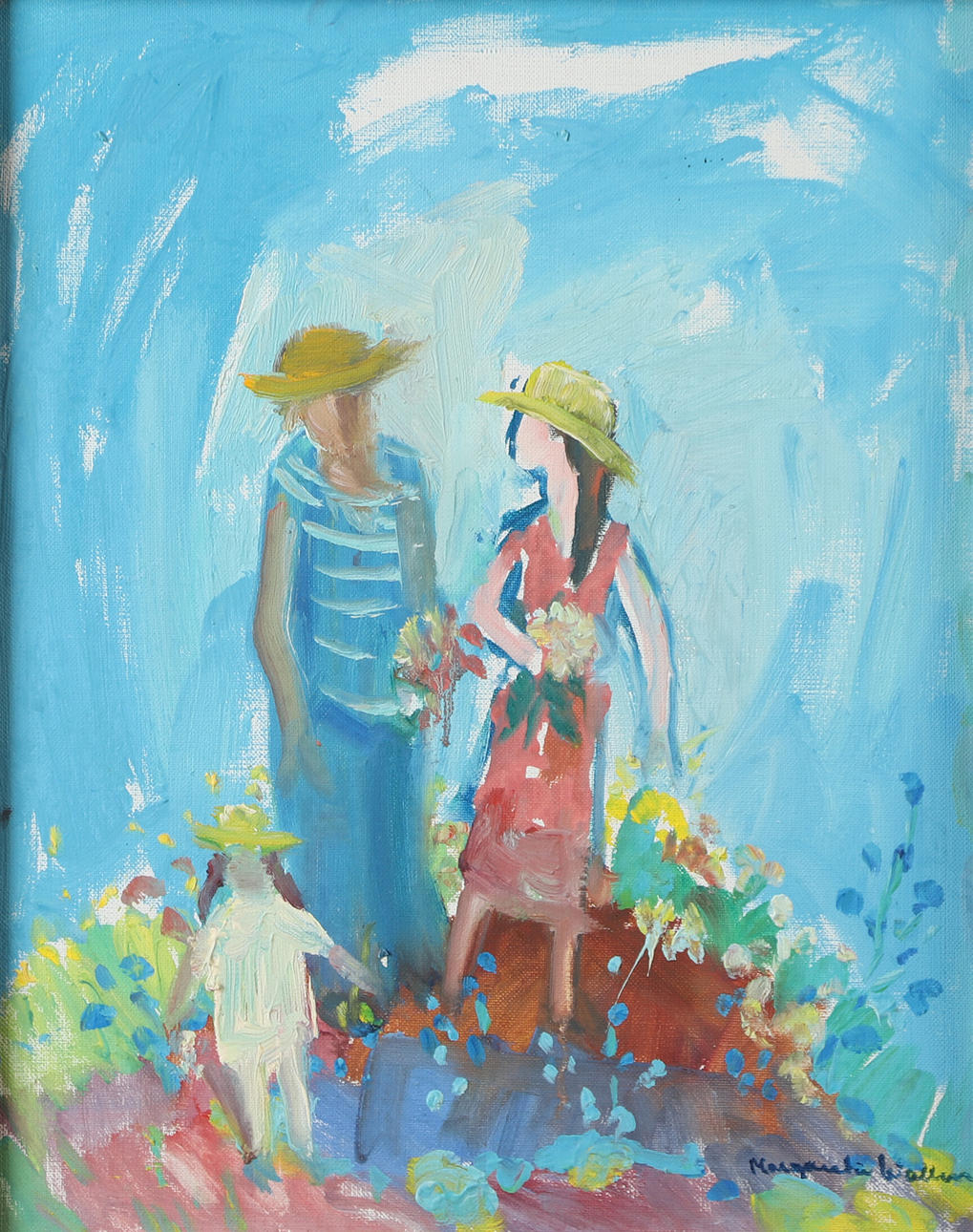 MARGARETA WALLIN KYLANDER. Plocka blommor, olja på duk, signerad -65 ...