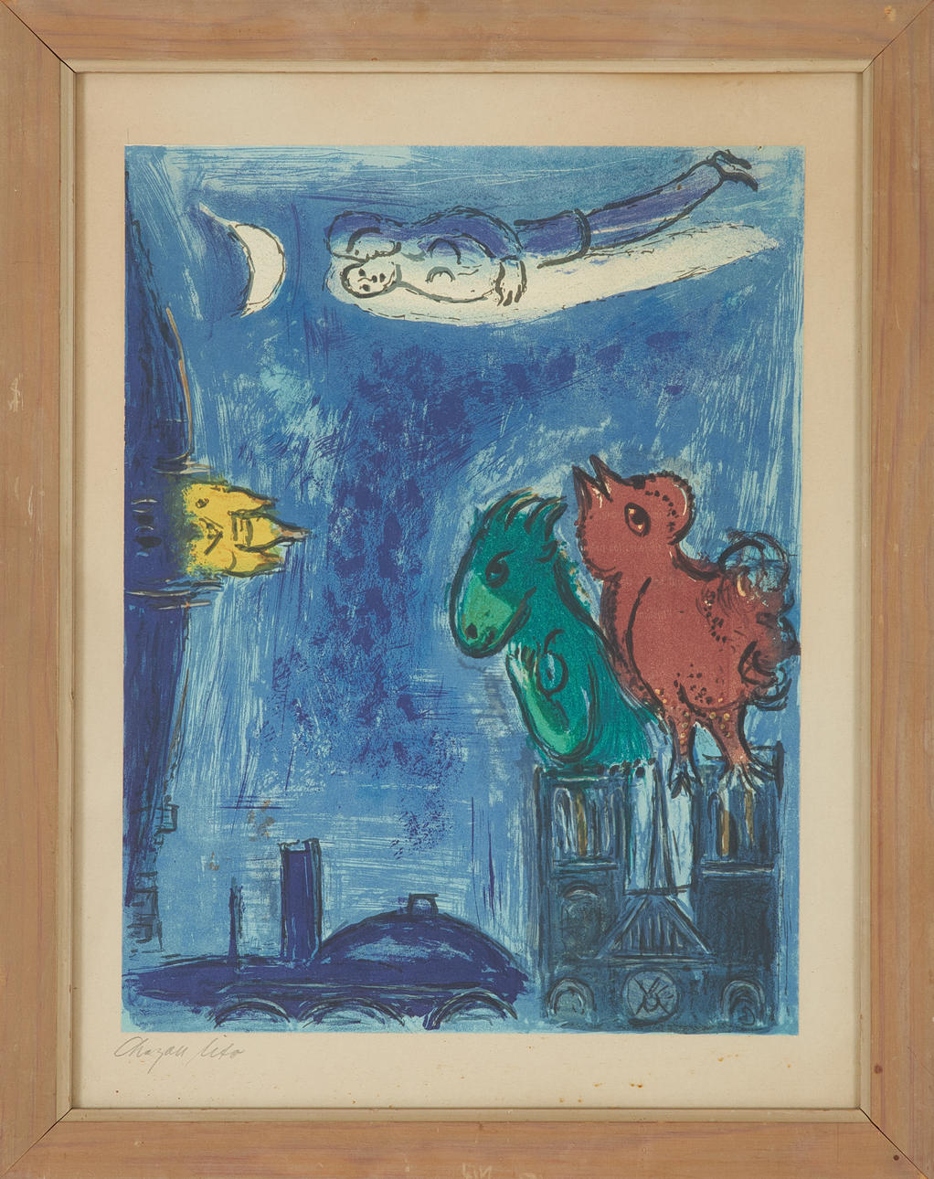 MARC CHAGALL. “Les Monstres de Notre-Dame”, color lithograph, 1954 ...