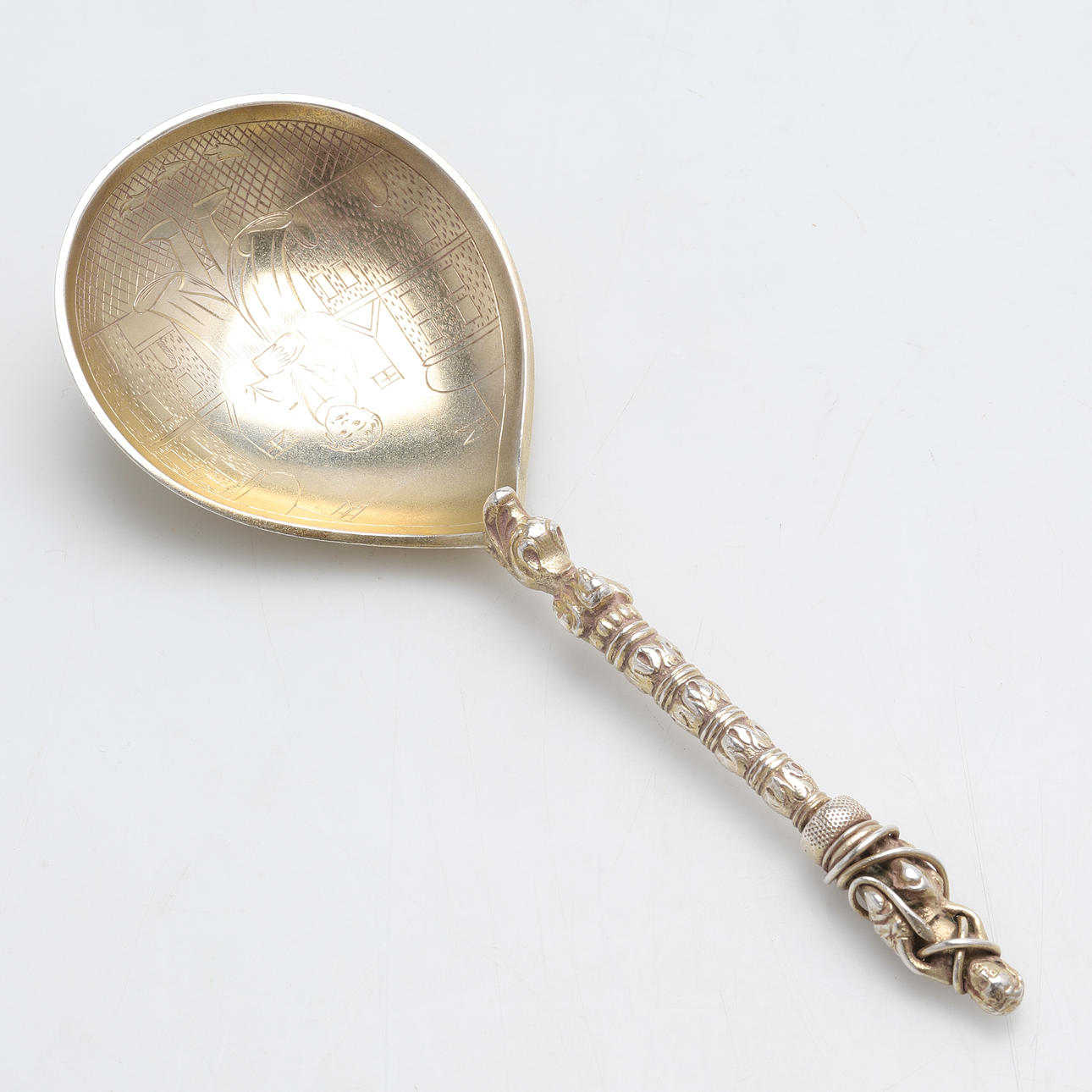 A silver spoon 830. Renaissance style. 20th century. Weight approx. 60 ...