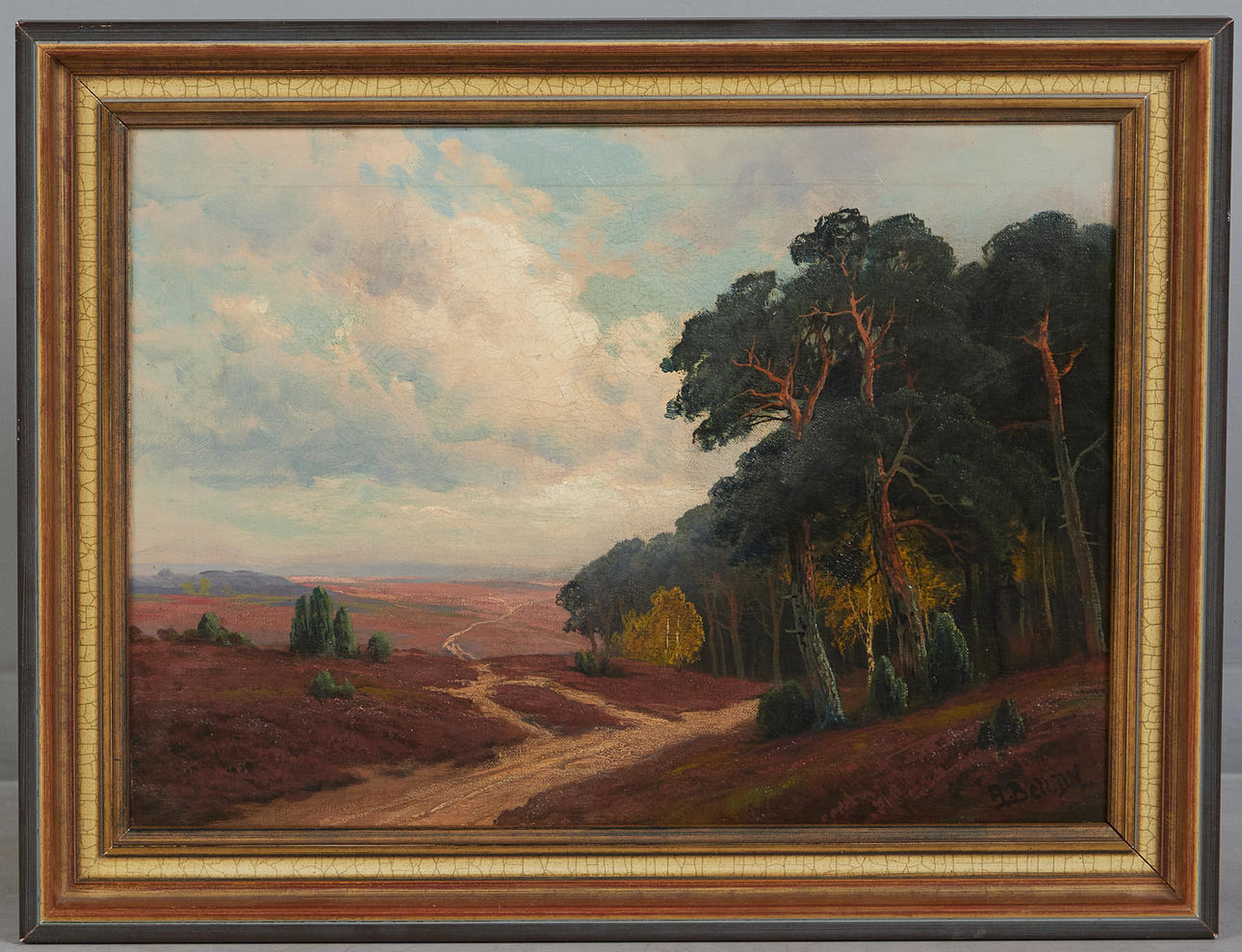 ARTHUR BELL (1876-1966). Wide landscape, oil painting, signed. Art ...