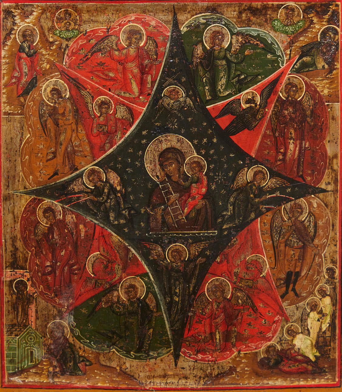 Icon depicting Our Lady 'incombustible thornbush, '19. Century, Russia ...