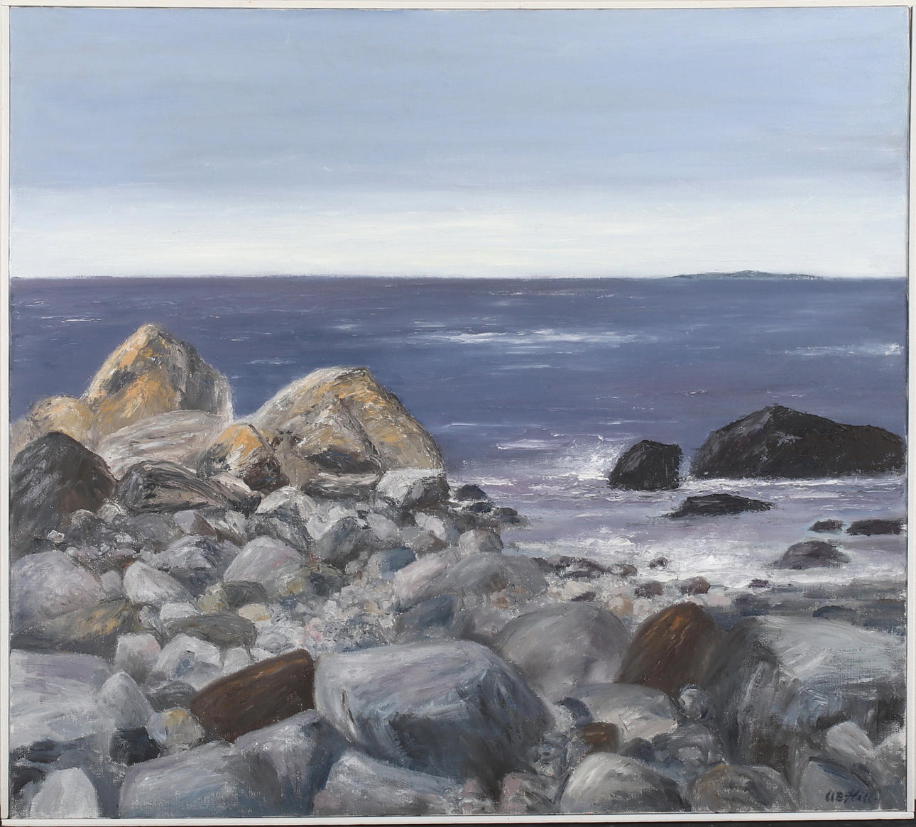 ULLA BRITT HILL. „Revudden-Gnarp“, Öl auf Leinwand, signiert. Kunst ...