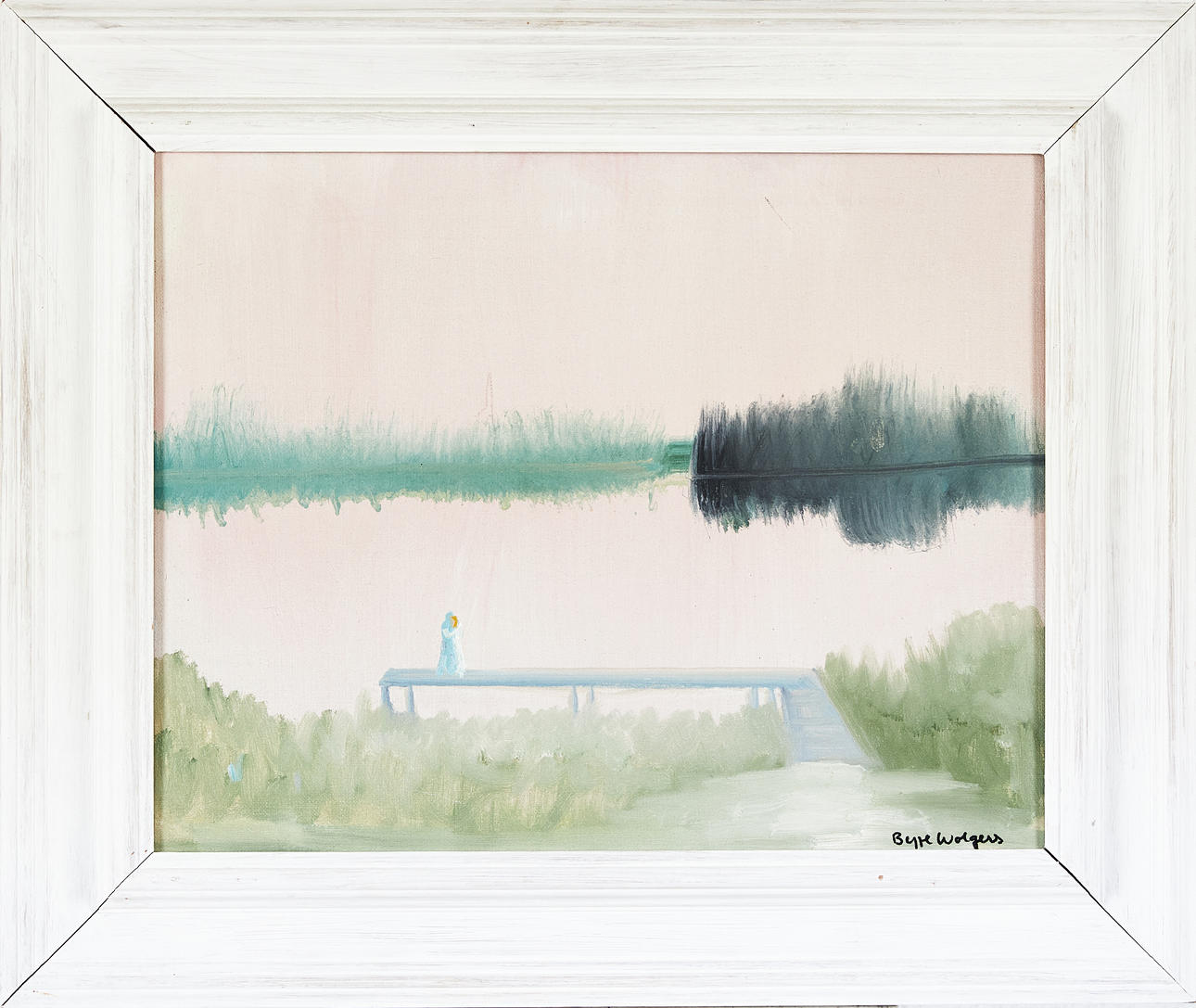 BEPPE WOLGERS. Par på brygga, Lysekil 12 juli 1984, signerad Beppe ...