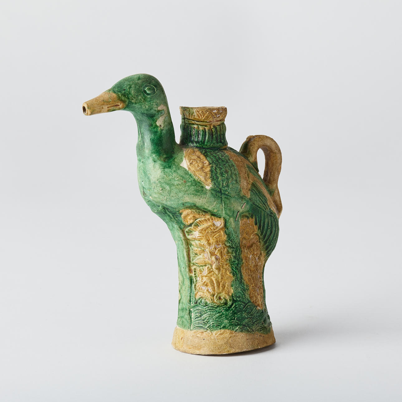 A Chinese Sancai-Glazed Pottery 'Duck' Wine Pot. Asiatica - Ceramics ...