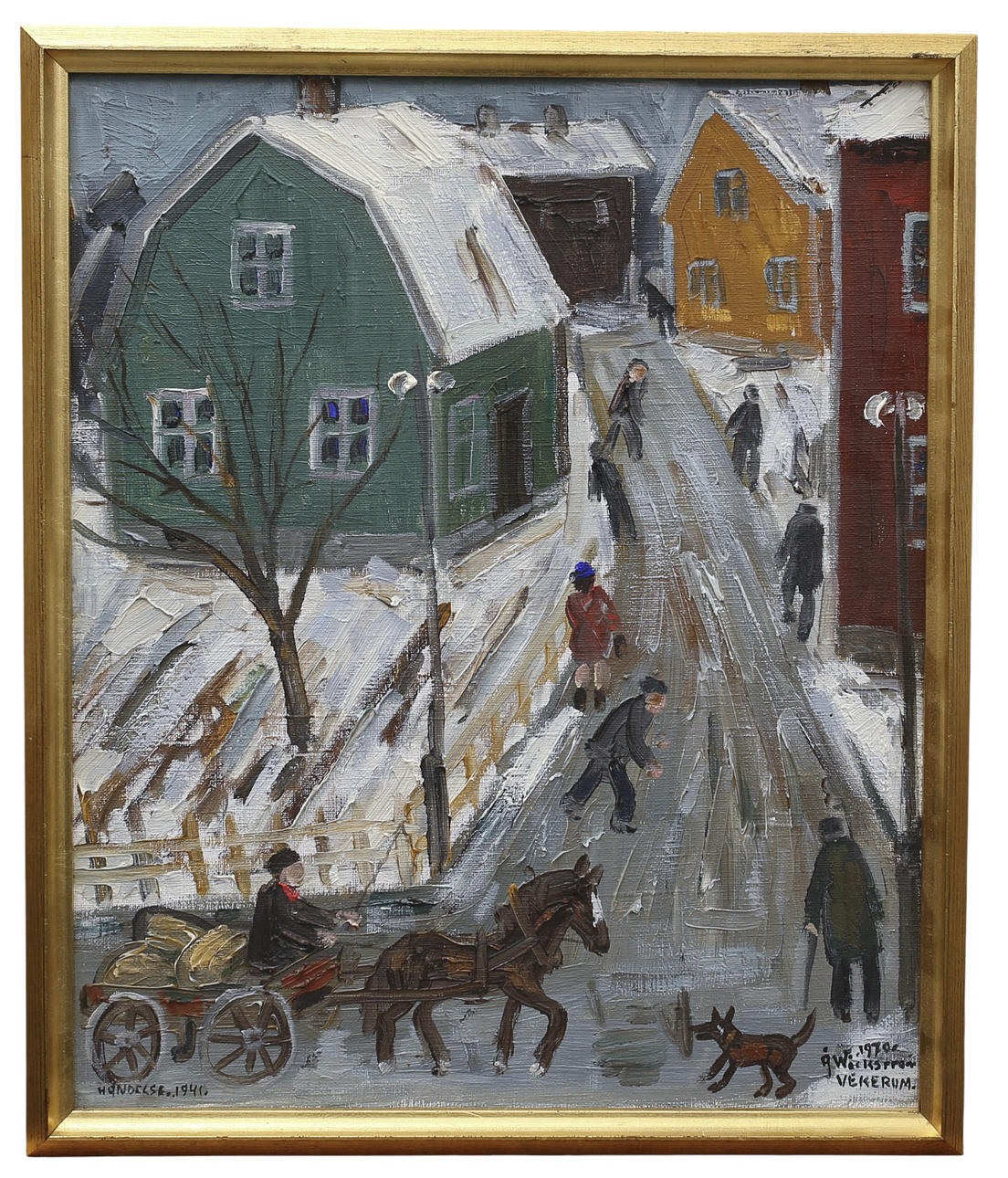 ÅKE WICKSTRÖM. Oil on canvas, “Vekerum”, with motif from event 1941 ...