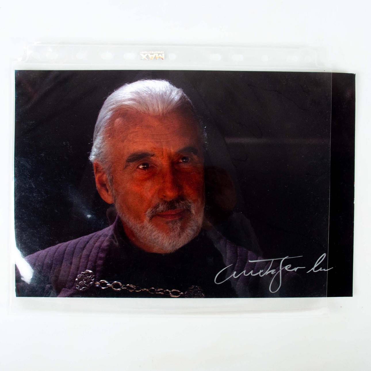 AUTOGRAPH. ACTOR CHRISTOPHER LEE WHO PLAYED COUNT DOOKU IN THE STAR ...