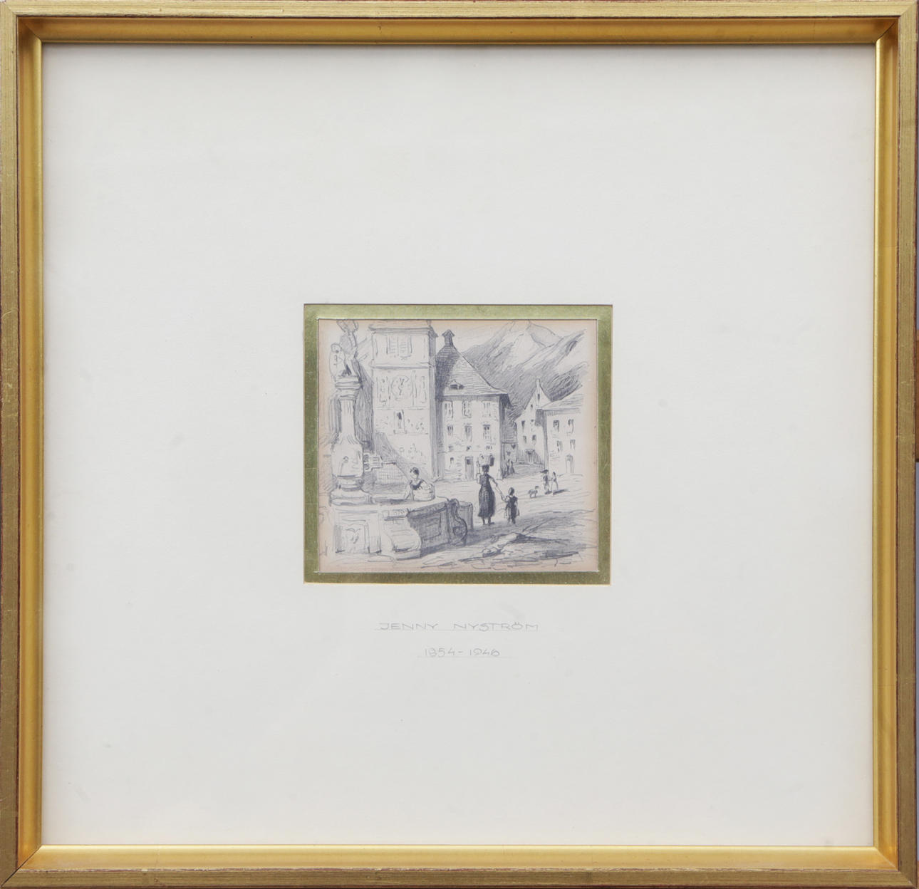 ATTRIBUTED TO JENNY NYSTRÖM. DRAWING, pencil, according to text on ...