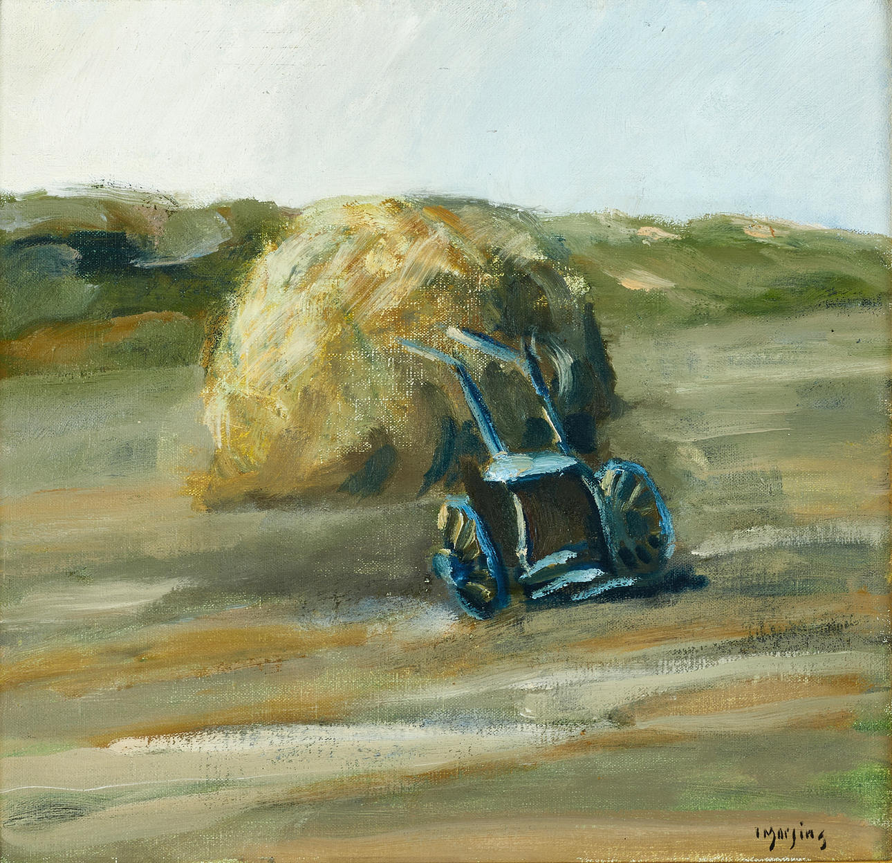 IVAR MORSING (1919-2009). "Halmstacken och kärran", signerad I Morsing ...