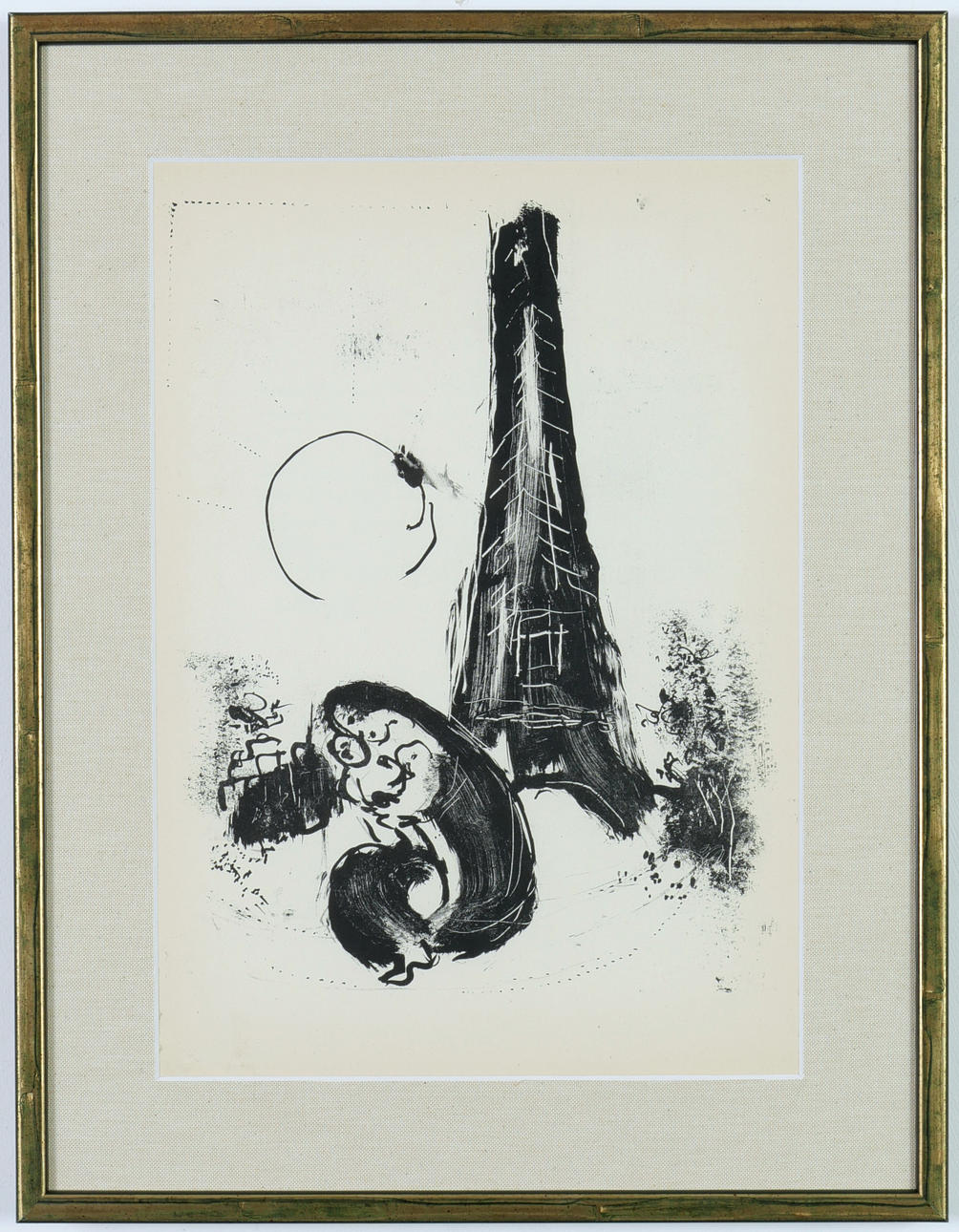 MARC CHAGALL. MOTHER & CHILD AT THE EIFFEL TOWER. Art - Paintings ...