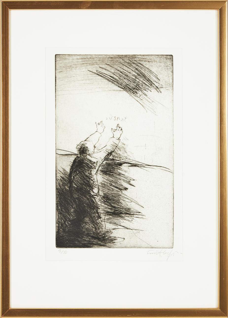 EVERT LUNDQUIST. Figurkomposition, etsning, signerad, 3/50. Konst ...