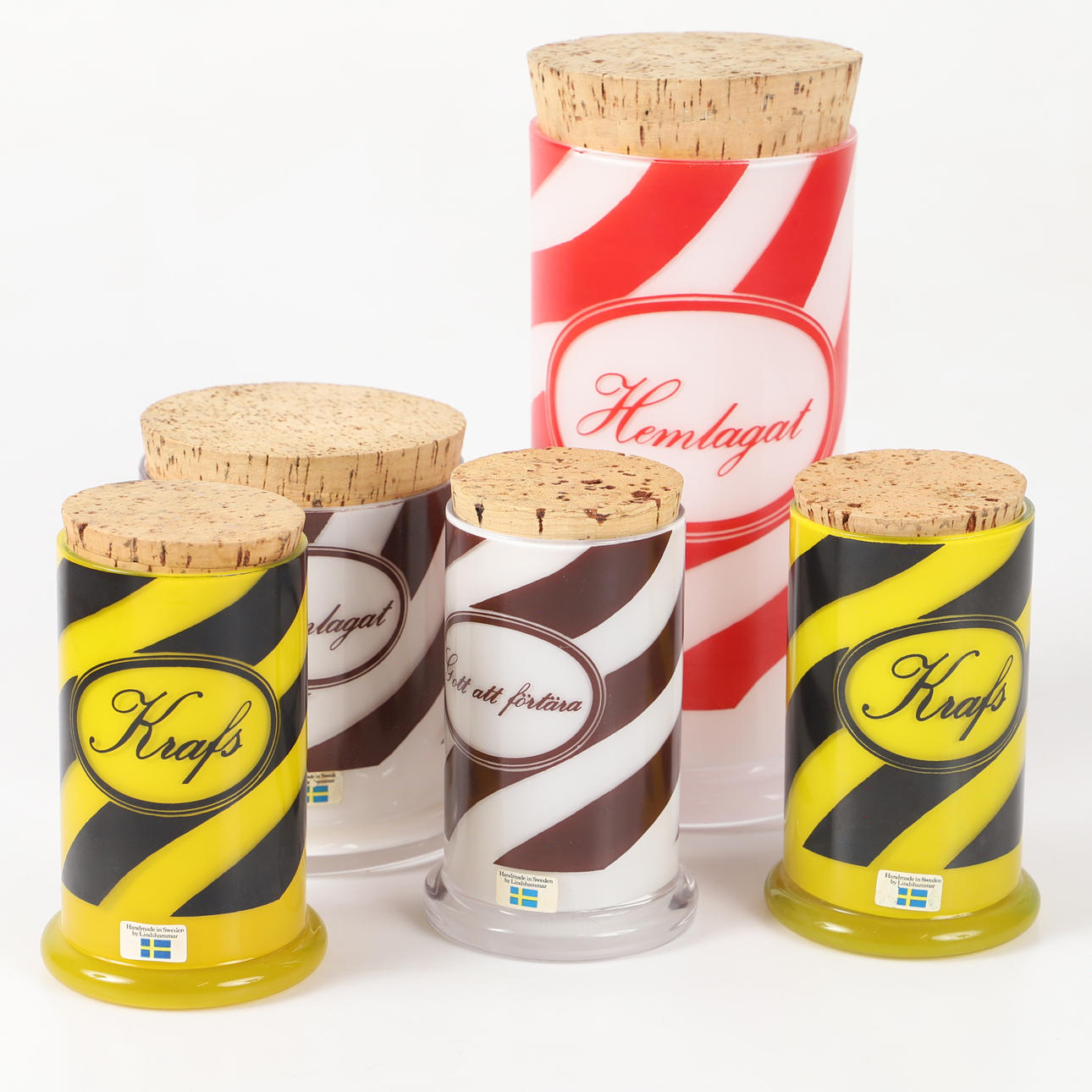 CATTI ÅSELIUS-LIDBECK. Jars with lids, 5 pieces, glass/cork ...